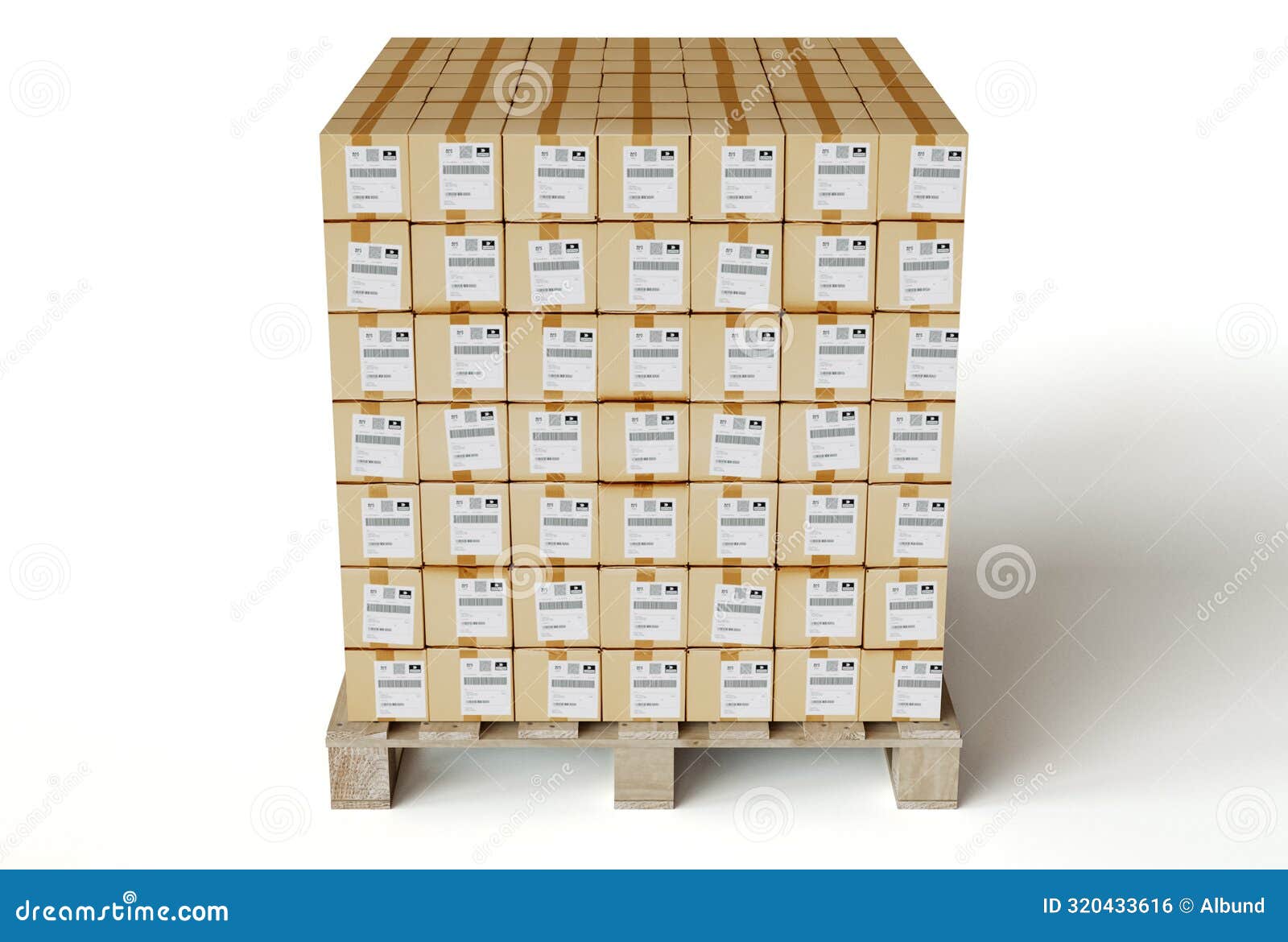 Small Cardboard Box Stack on Wooden Pallet Stock Illustration ...