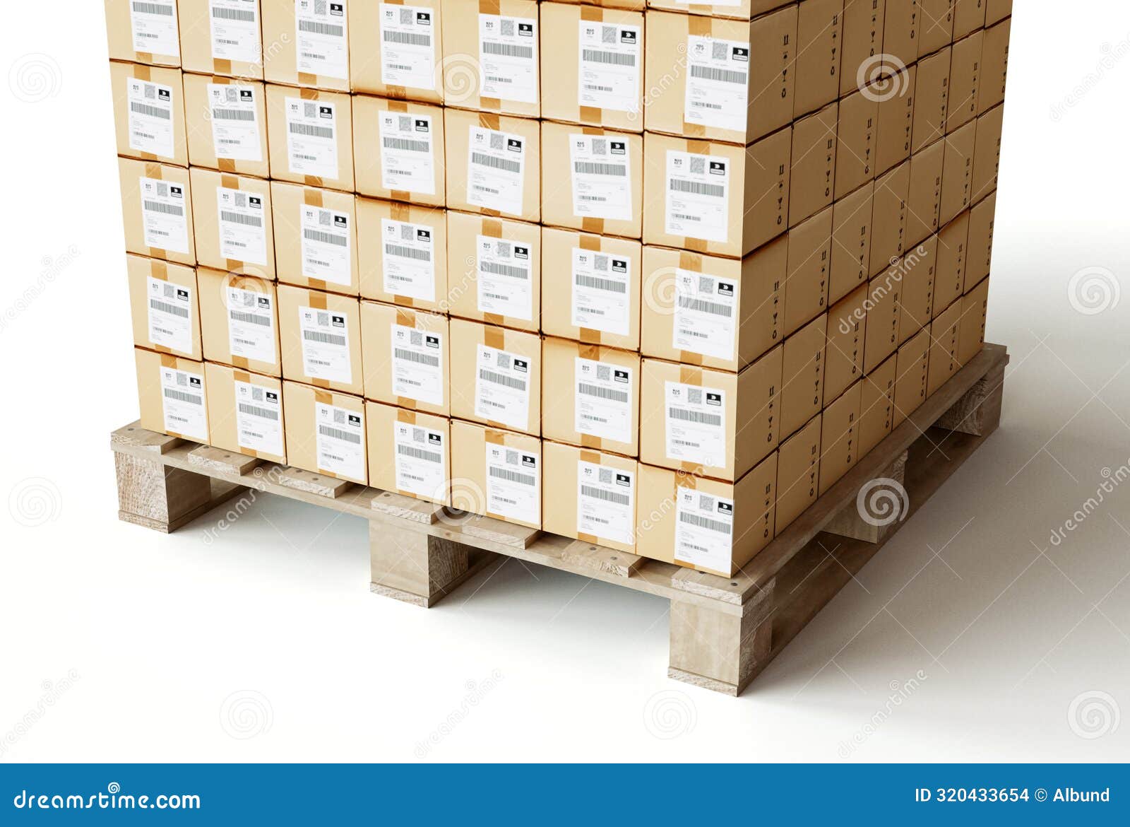 Small Cardboard Box Stack on Wooden Pallet Stock Illustration ...