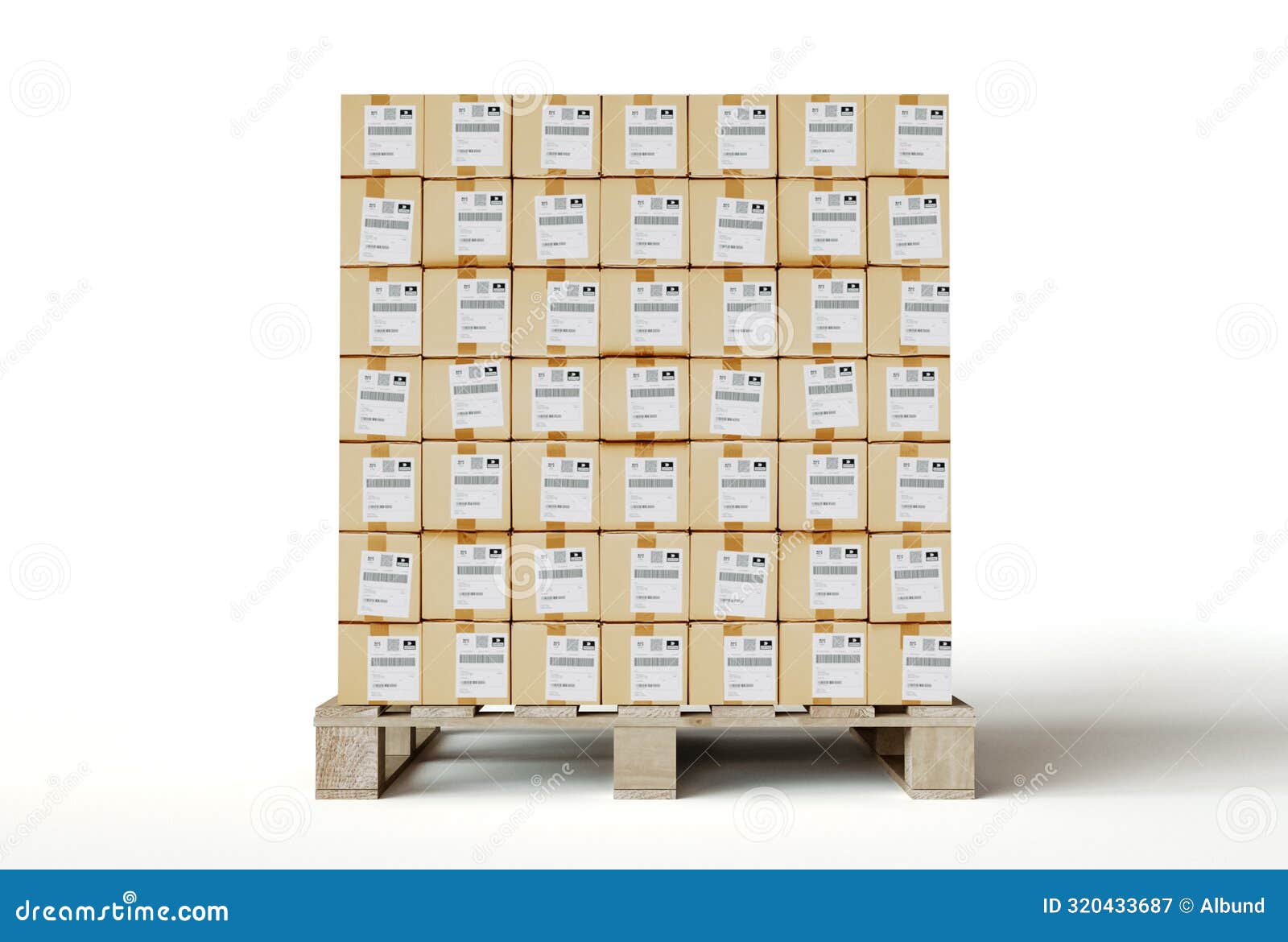 Small Cardboard Box Stack on Wooden Pallet Stock Illustration ...