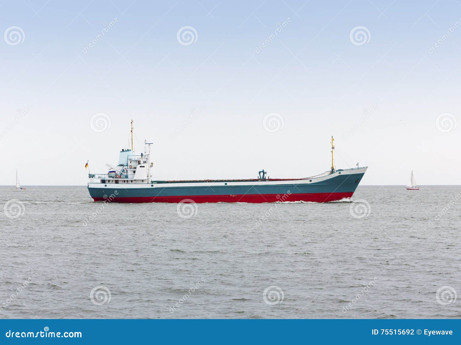 Small Cargo Ship on the North Sea Stock Photo - Image of freight ...