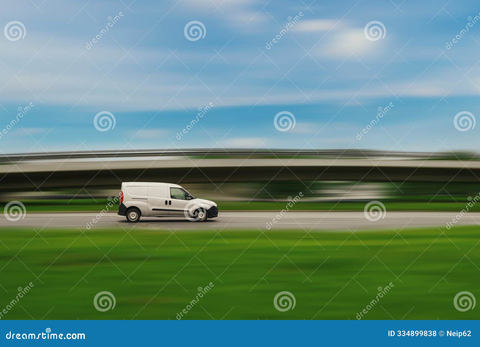 Small Cargo Delivery Van Driving In European City Central District ...