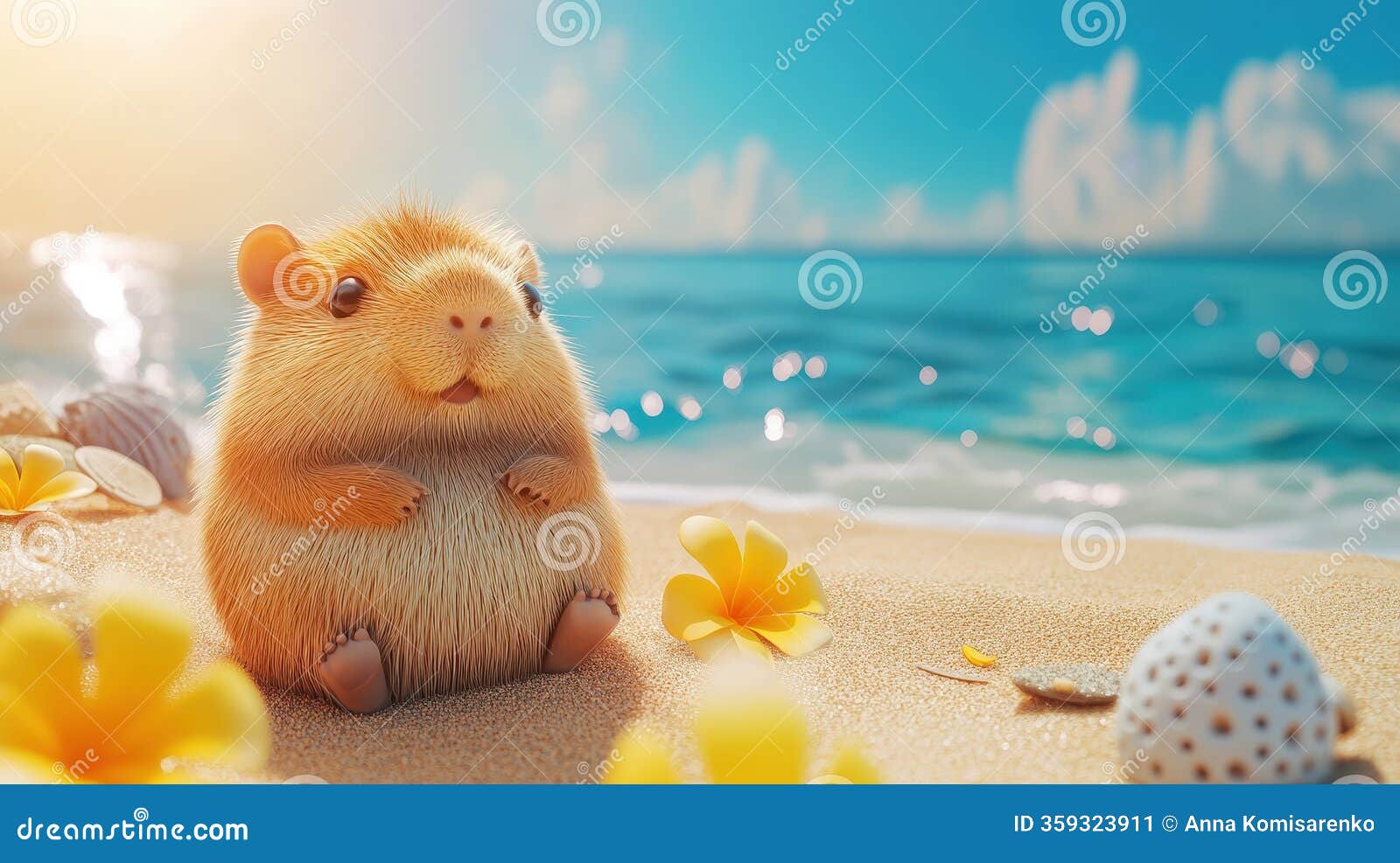 Small Cartoon Capybara. Selective Focus Stock Image - Image of design ...