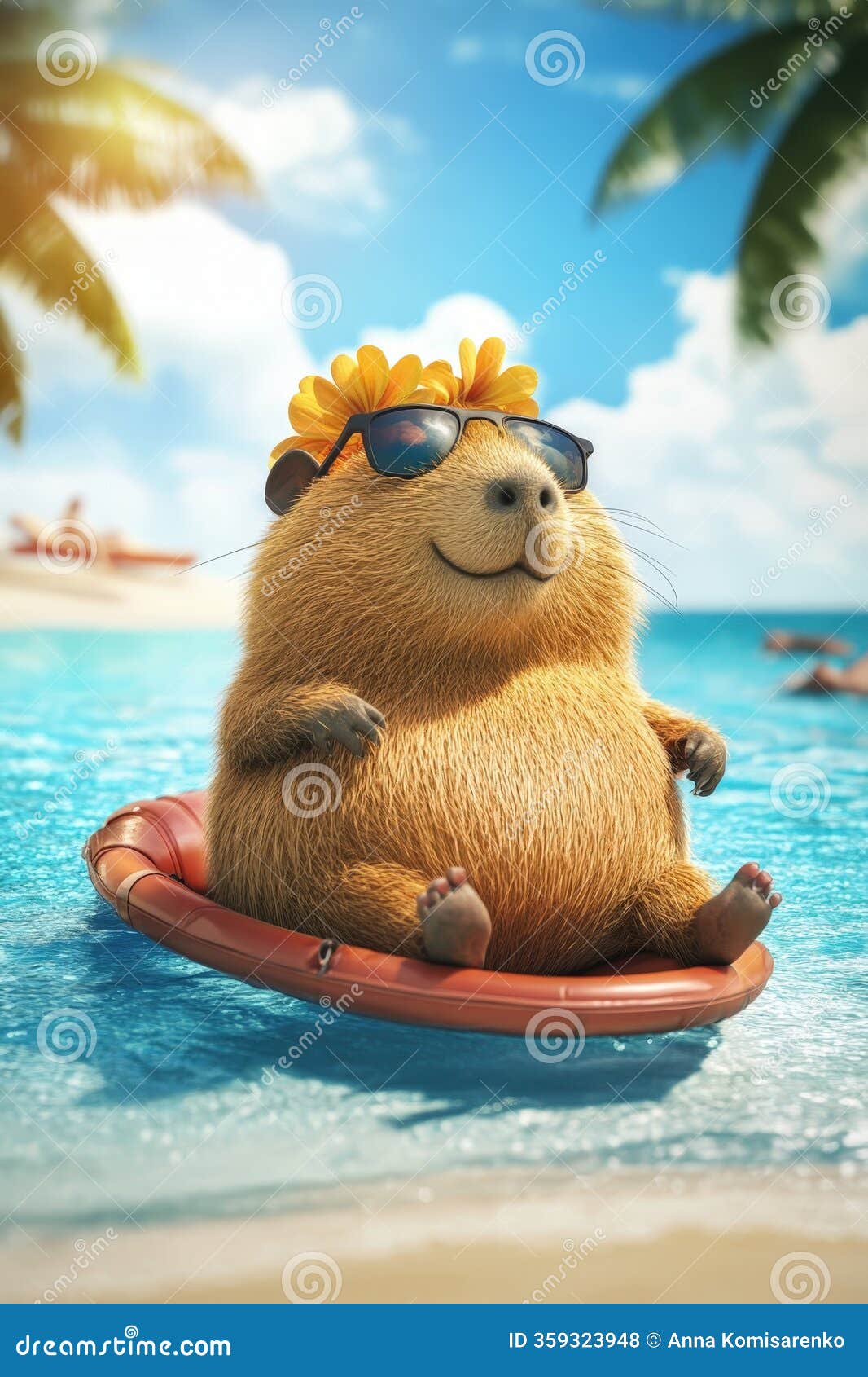 Small Cartoon Capybara. Selective Focus Stock Photo - Image of green ...
