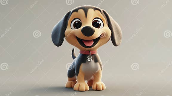 Small Cartoon Dog. Selective Focus Stock Image - Image of breed, cute ...