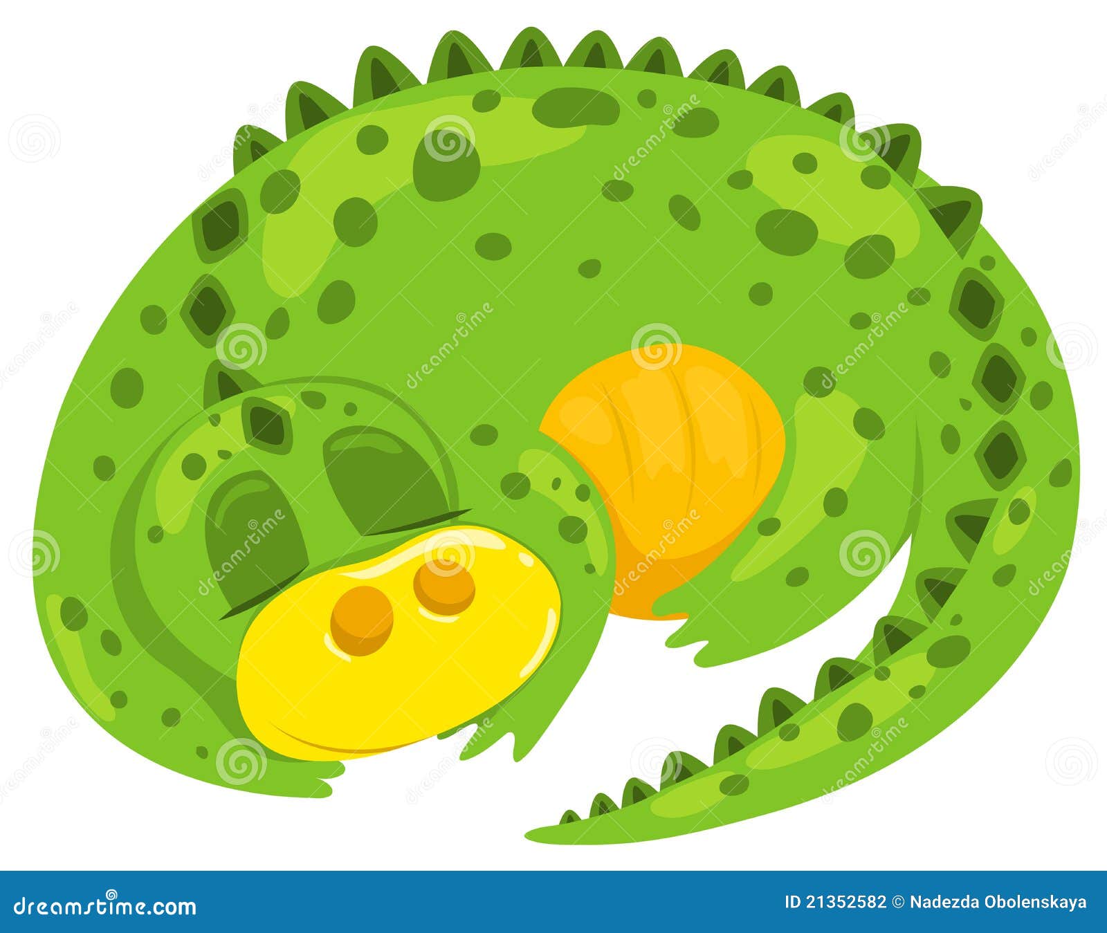 Small Cartoon Dragon Sleep. Stock Vector - Illustration of happy ...