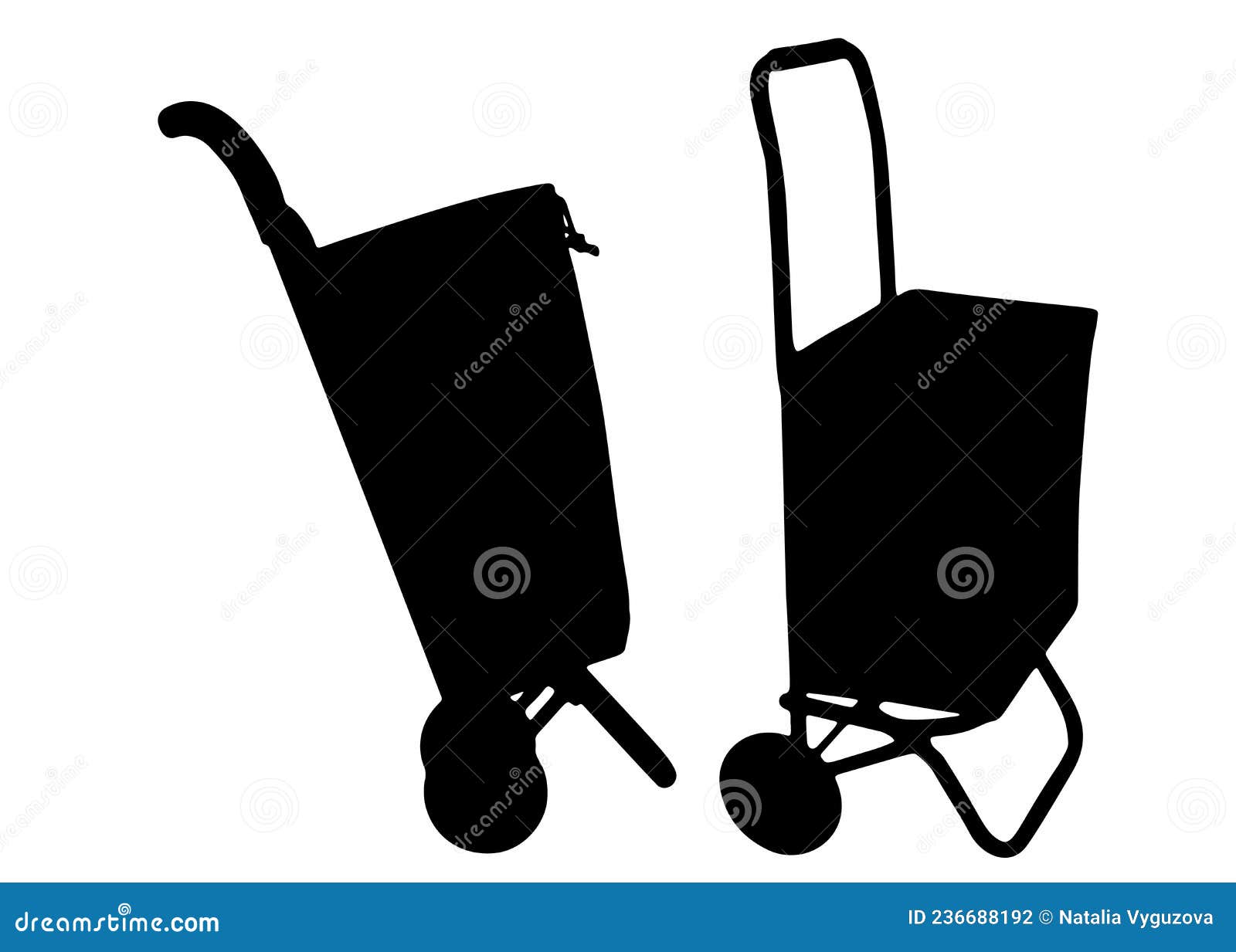 Small carts with wheels. stock vector. Illustration of cart - 236688192