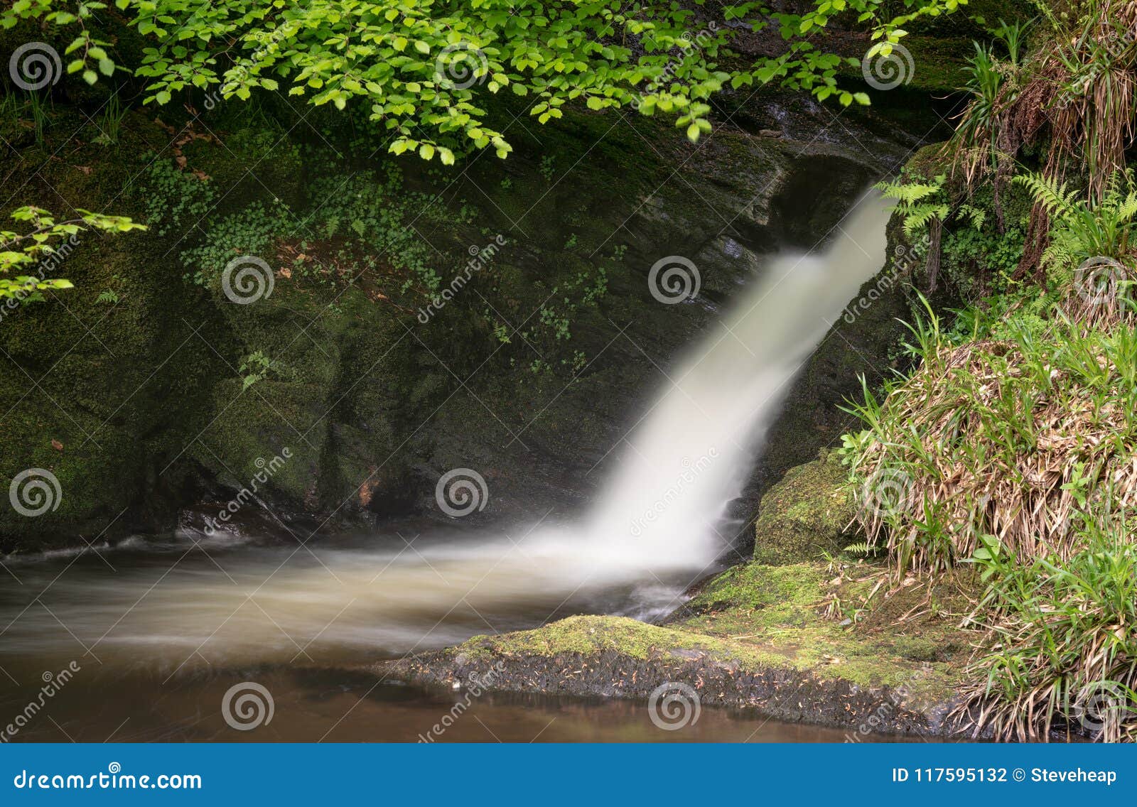 Small Cascade in Waterfall of Pistyll Rhaeadr in Wales Stock Photo ...
