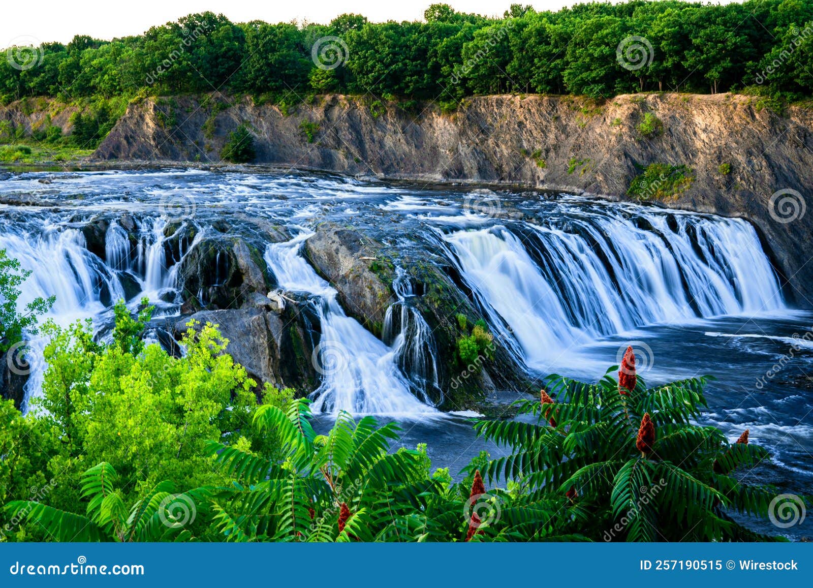 Small cascade on a river stock image. Image of nature - 257190515