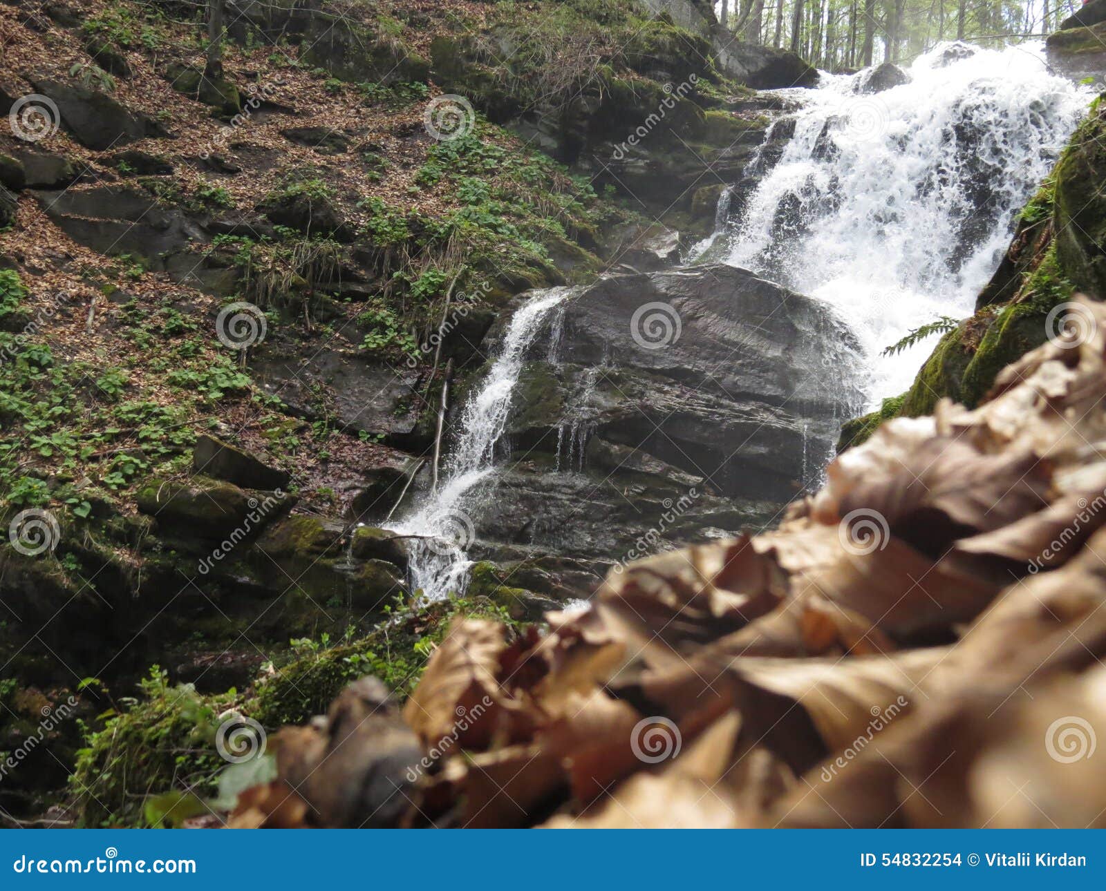 A Small Cascading Waterfall Stock Photo - Image of gray, flowing: 54832254