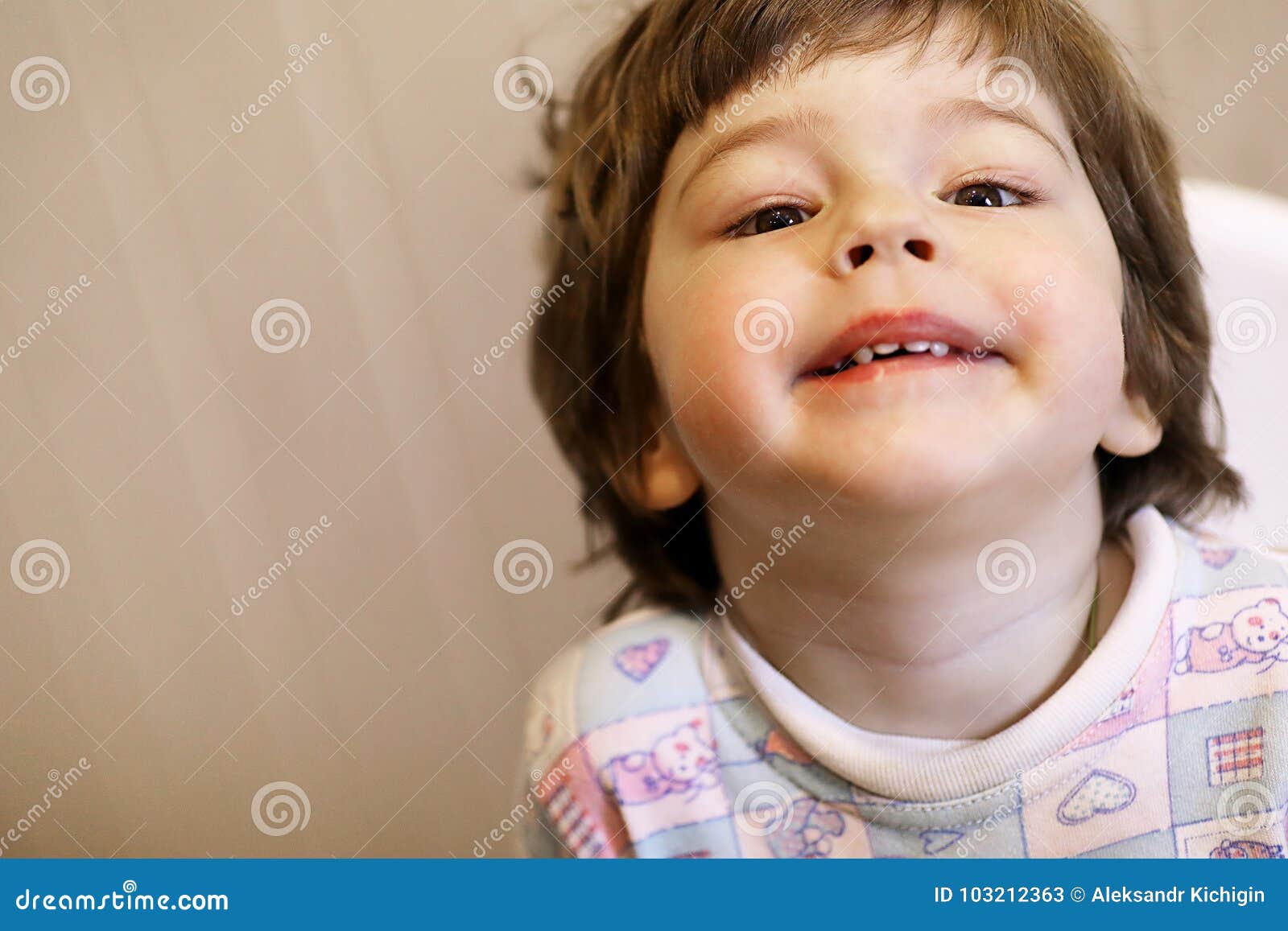 Kid Smiling and Have Fun White Background Stock Image - Image of ...