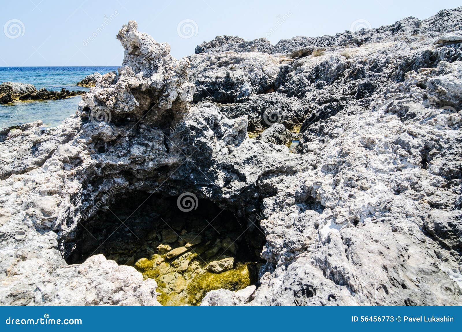 Small cave with water stock image. Image of greece, water - 56456773