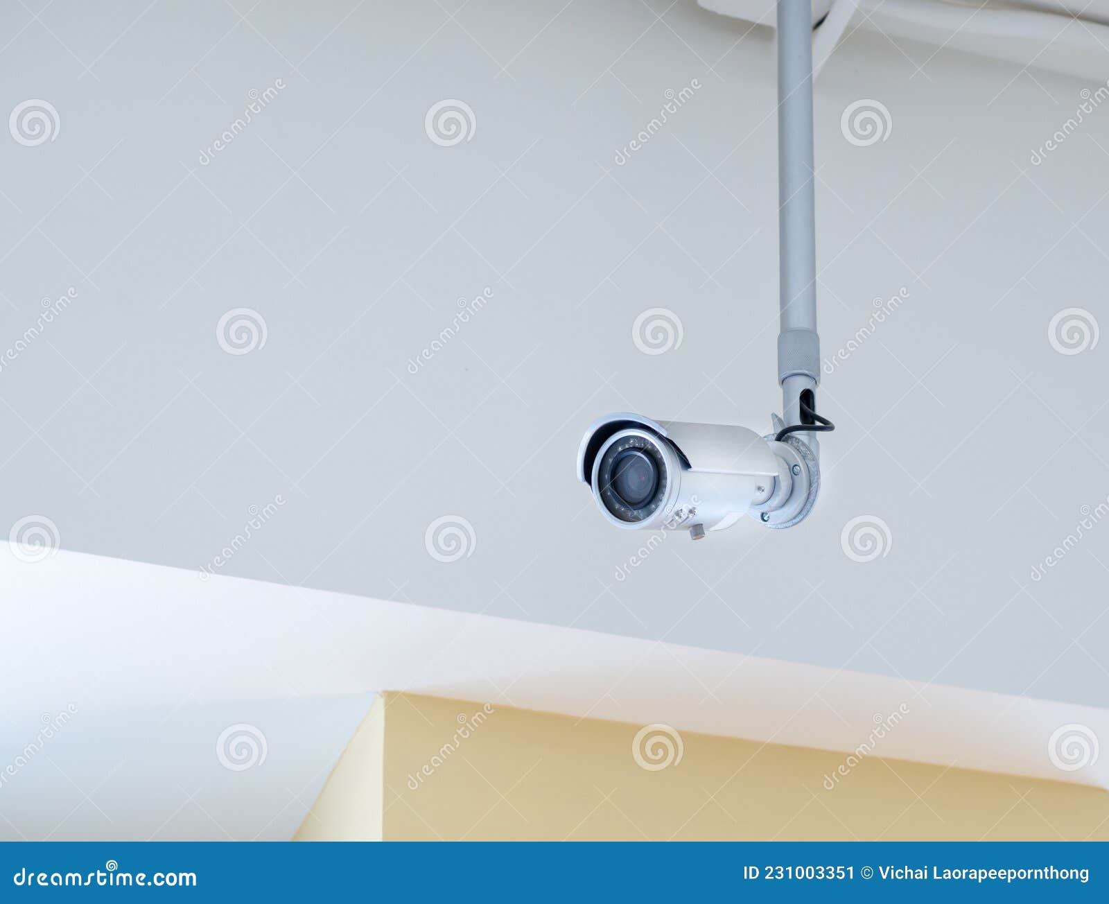 Small CCTV Camera Security Mounted on the Ceiling Stock Image - Image ...