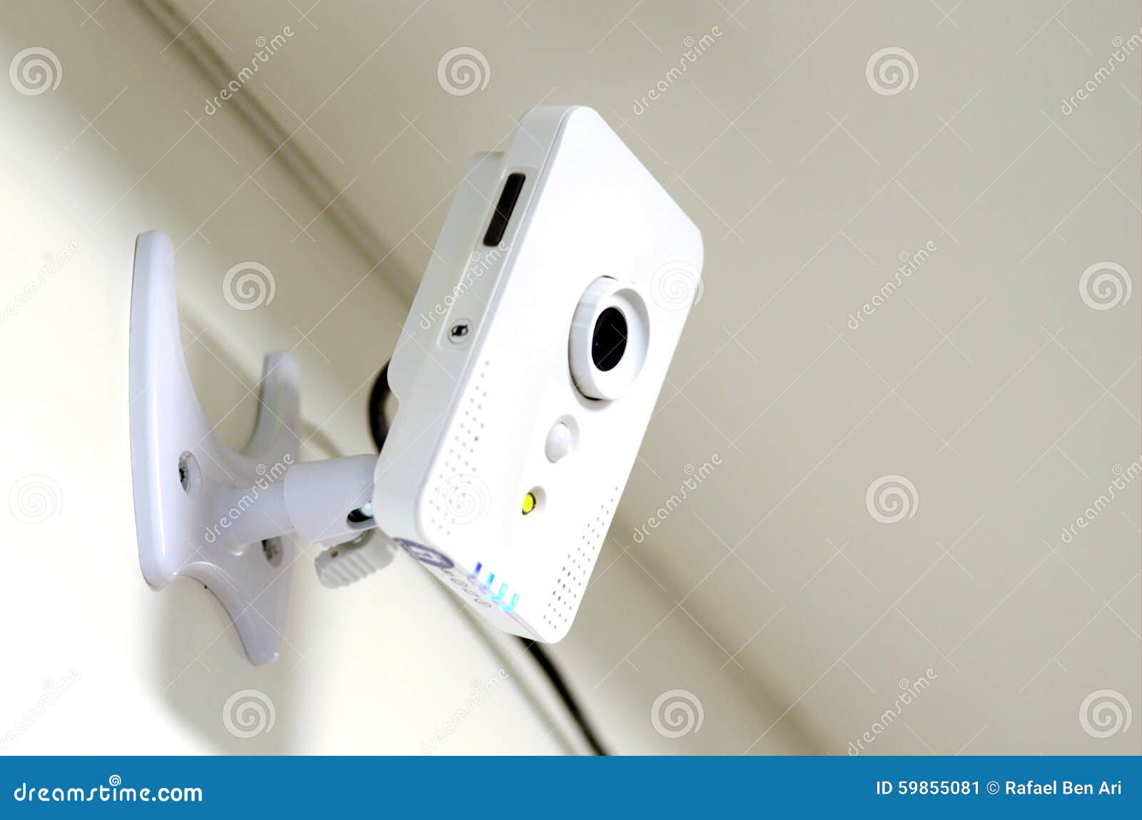 Small CCTV Security Camera on a Wall Stock Image - Image of enforcement ...