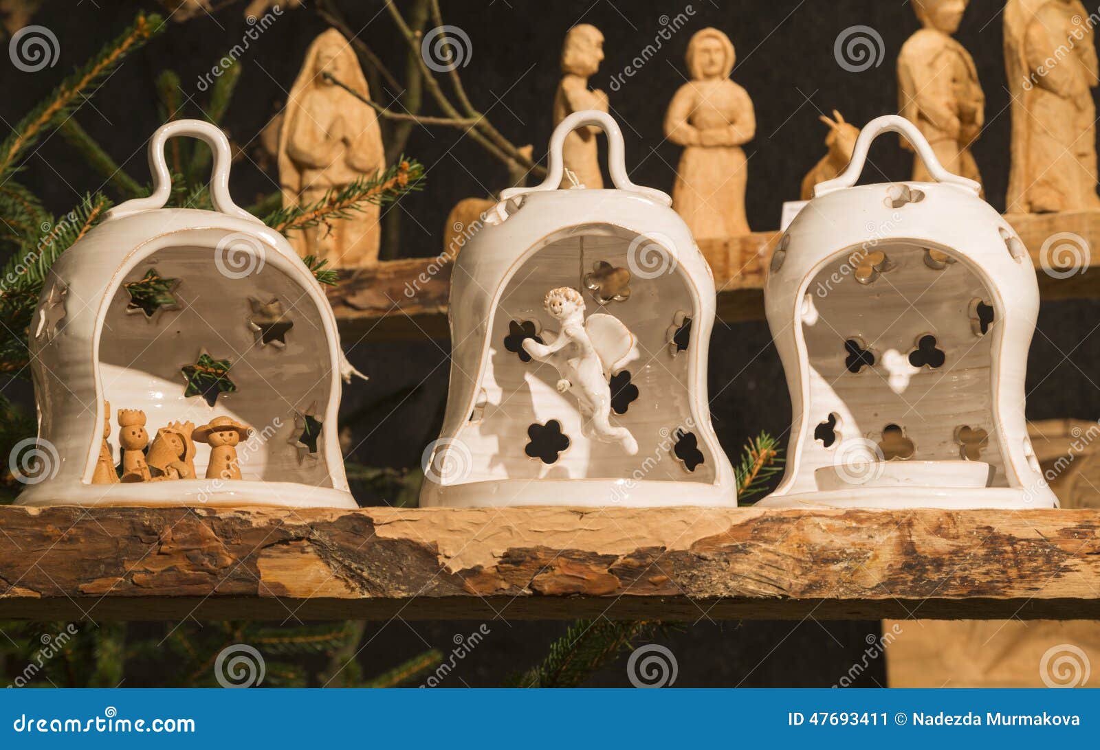 Small Ceramic Nativity. Handmade Stock Image - Image of jesus, holy ...
