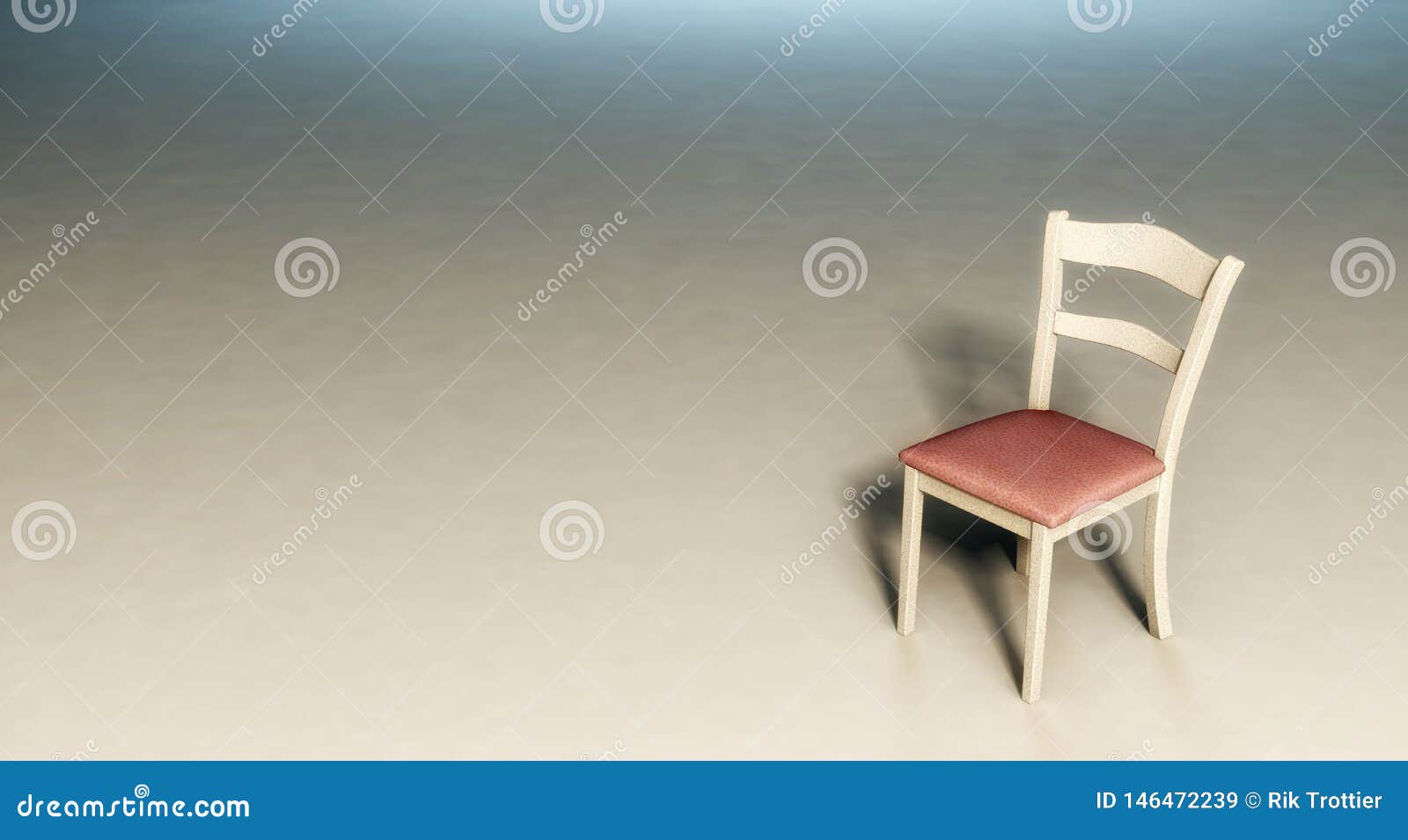 Small chair in empty room stock illustration. Illustration of meeting ...