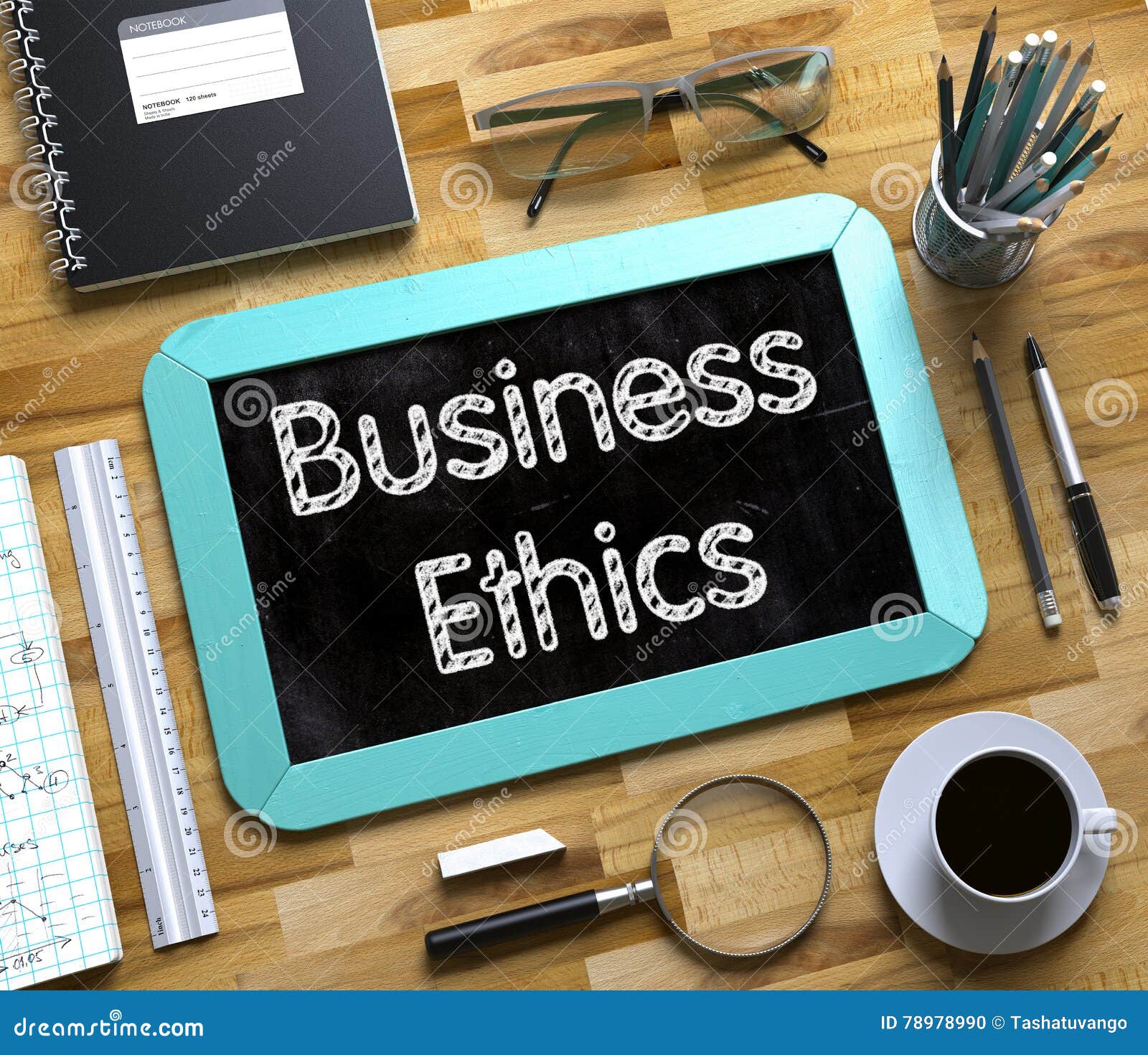 Small Chalkboard with Business Ethics Concept. 3D. Stock Photo - Image ...