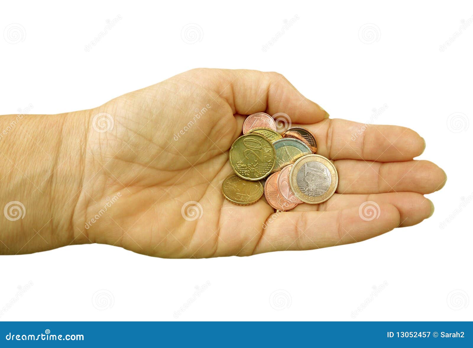 Small change Euros stock image. Image of bills, handful - 13052457