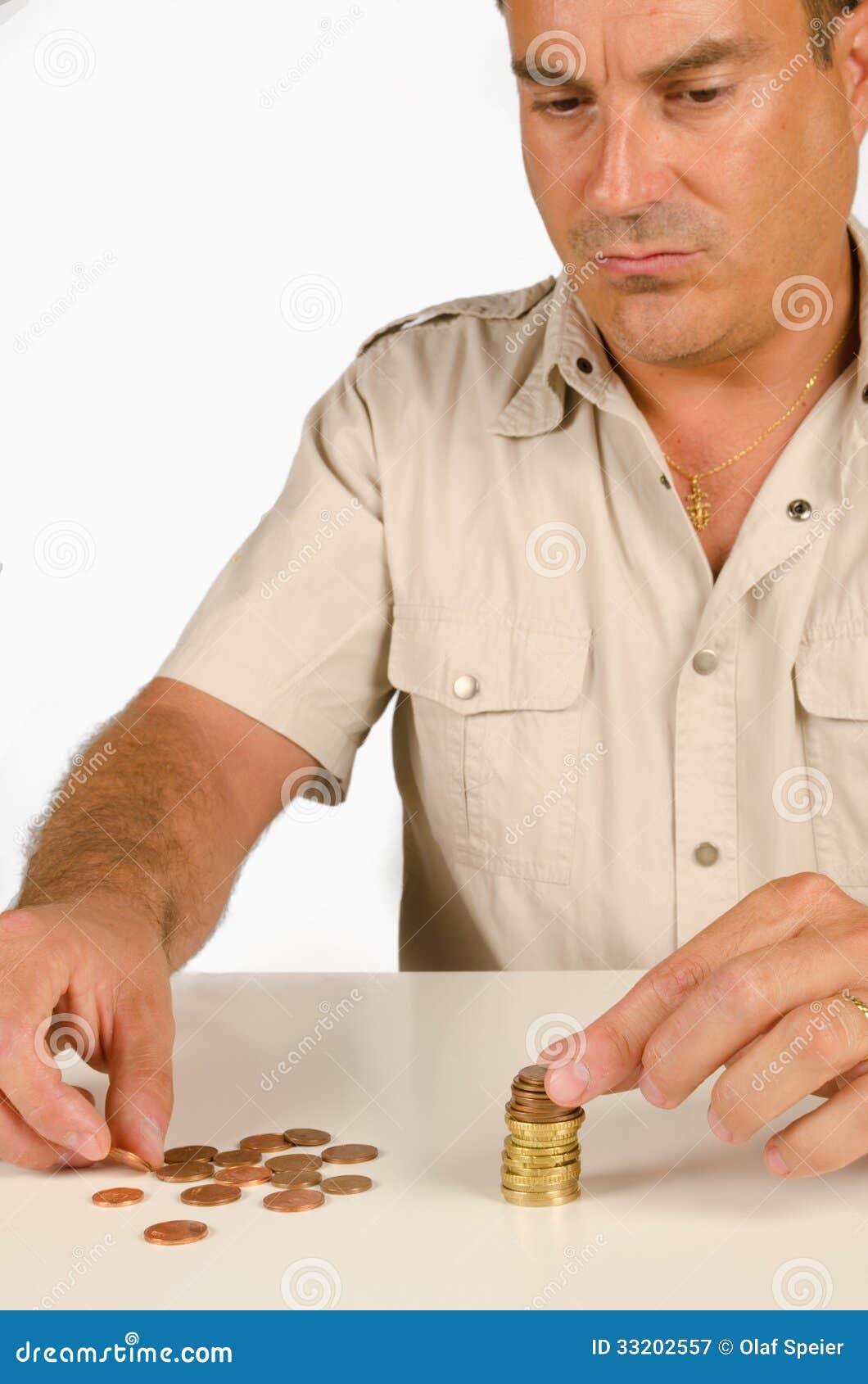 Small change stock image. Image of male, counting, frustrated - 33202557
