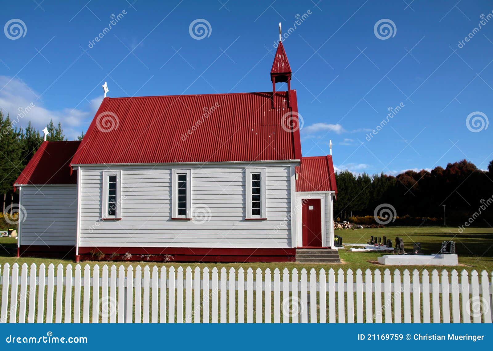 Small Chapel With Tower And Clock Stock Photography | CartoonDealer.com ...
