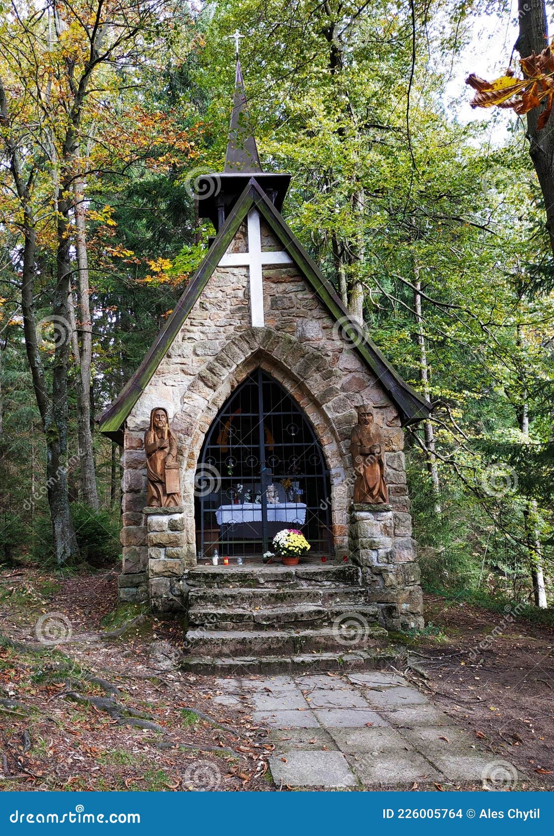 Small chapel in the woods stock photo. Image of christian - 226005764