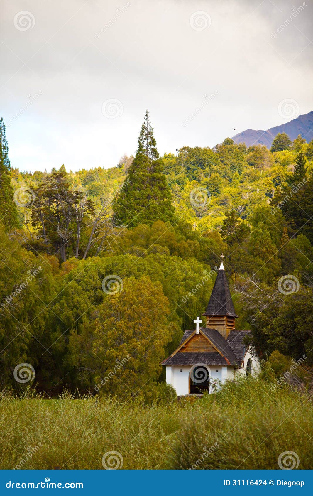 Small Chapel With Tower And Clock Stock Photography | CartoonDealer.com ...