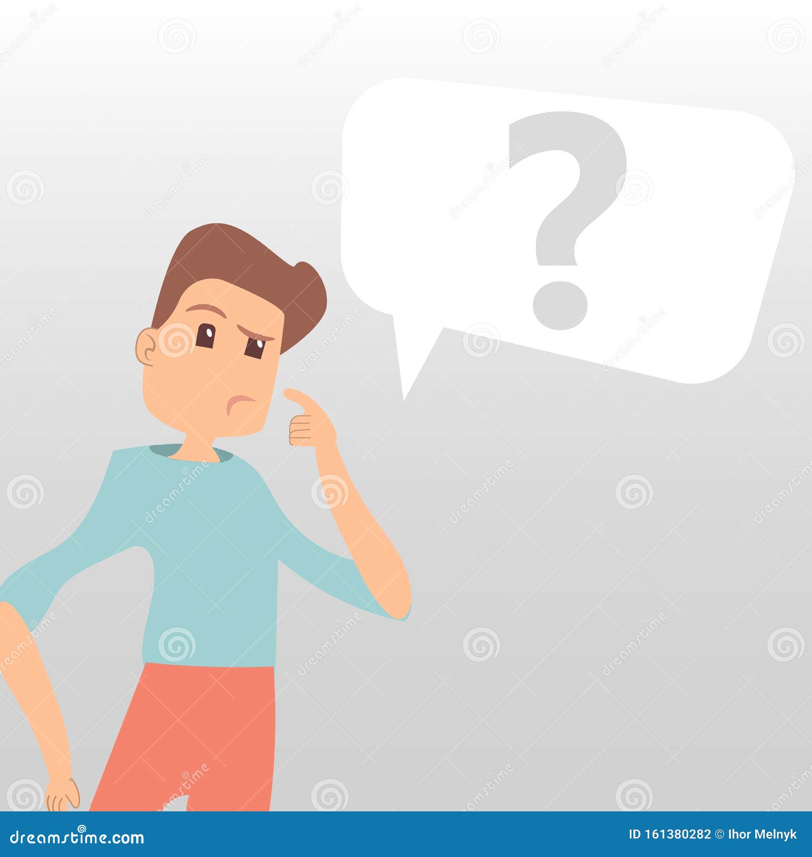 Small character asking stock vector. Illustration of emotion - 161380282