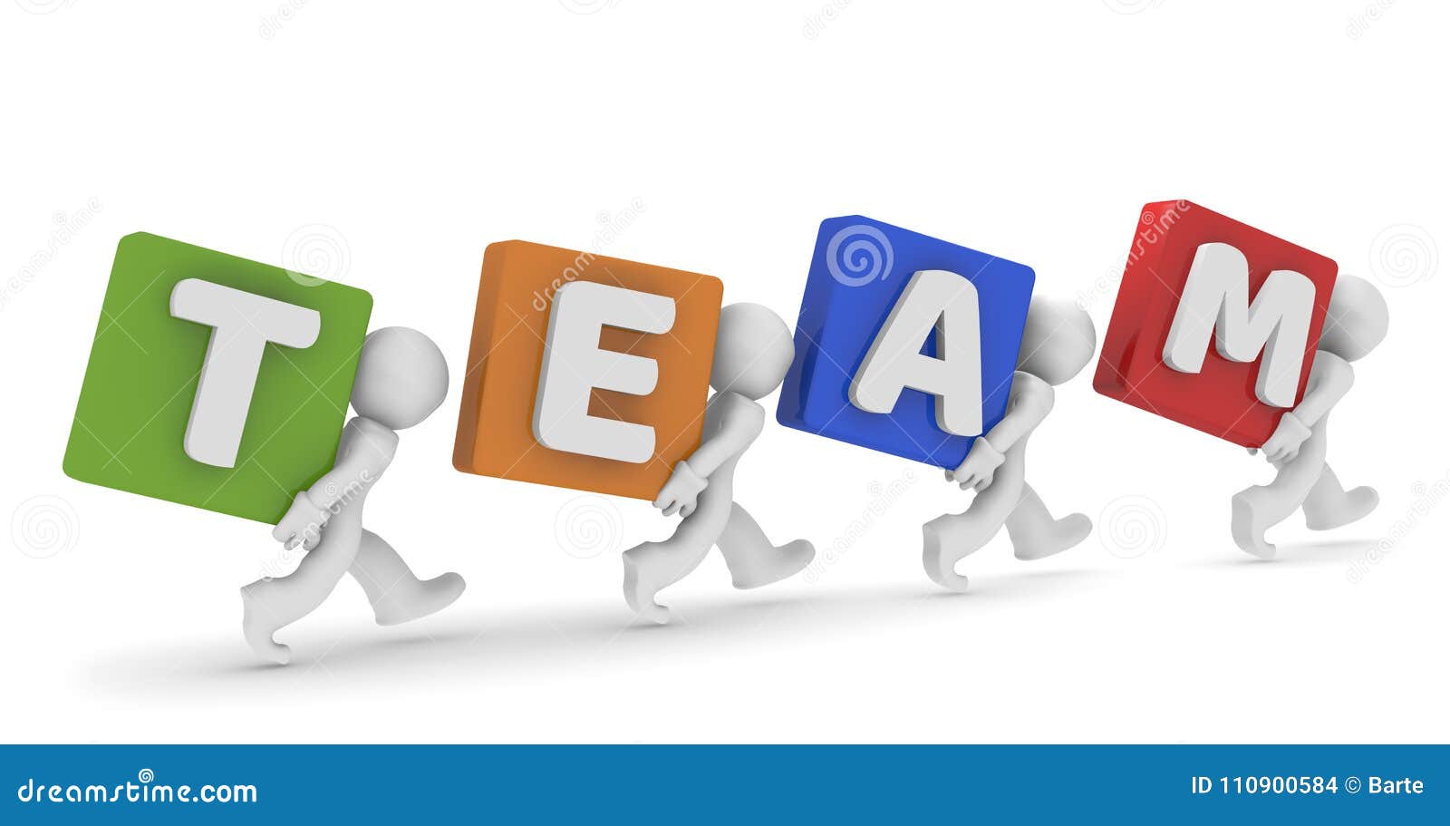 Small Character Teamwork Concept Stock Illustration - Illustration of ...