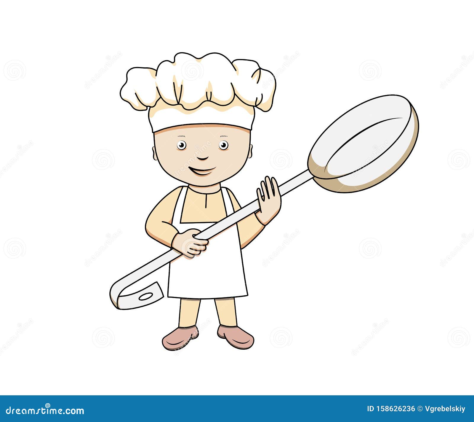 A Small, Cheerful Little Cook. Stock Vector - Illustration of cartoon ...