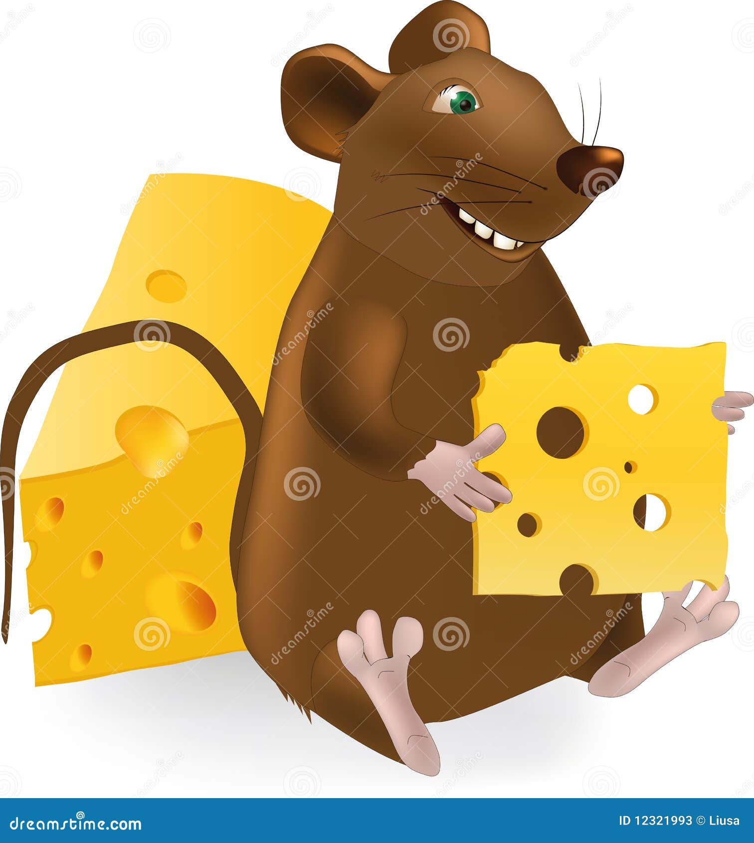 Small cheerful mouse stock vector. Illustration of macro - 12321993