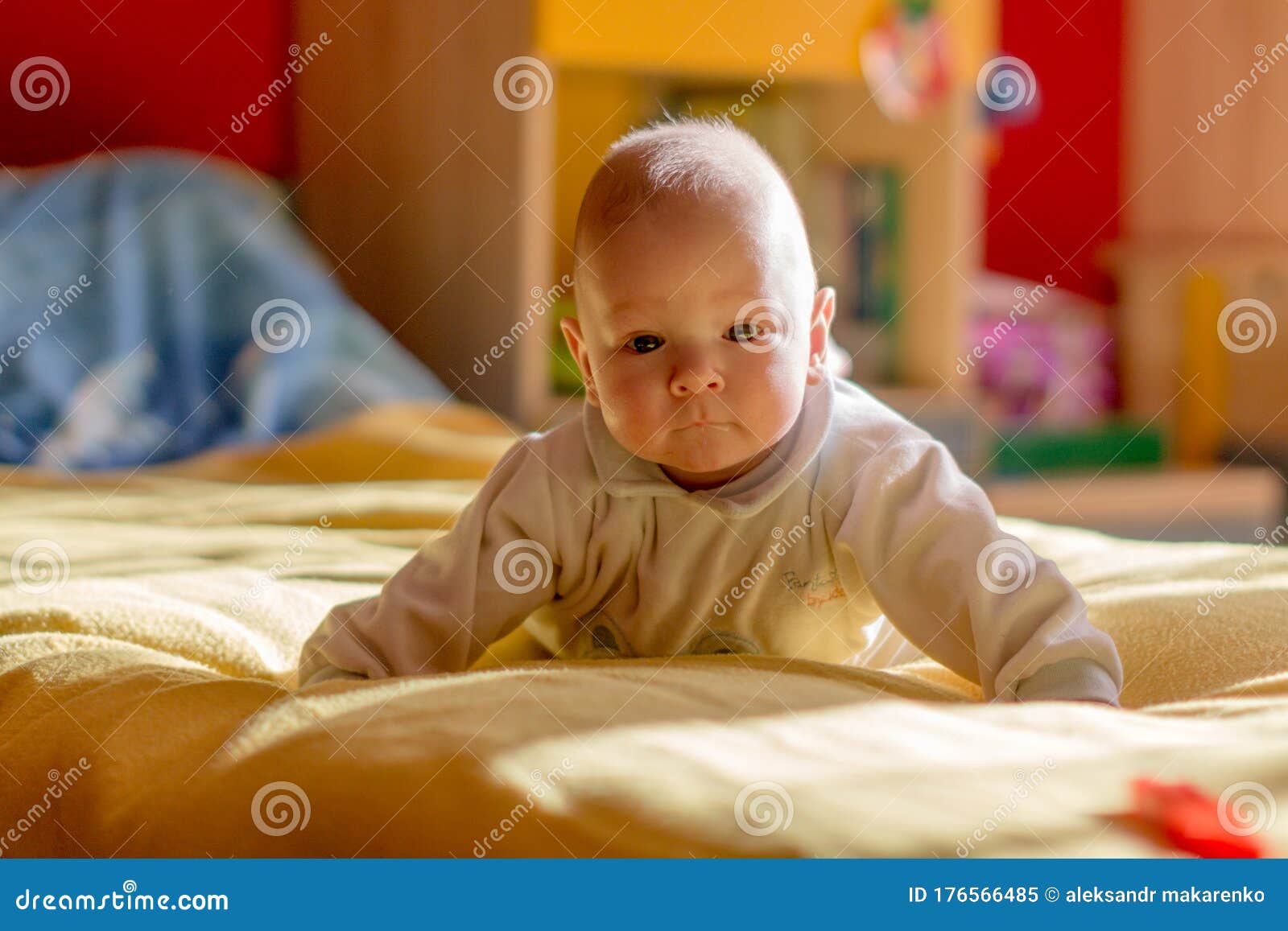 Small Cheerful Toothless Children Large Child Portrait Stock Image ...