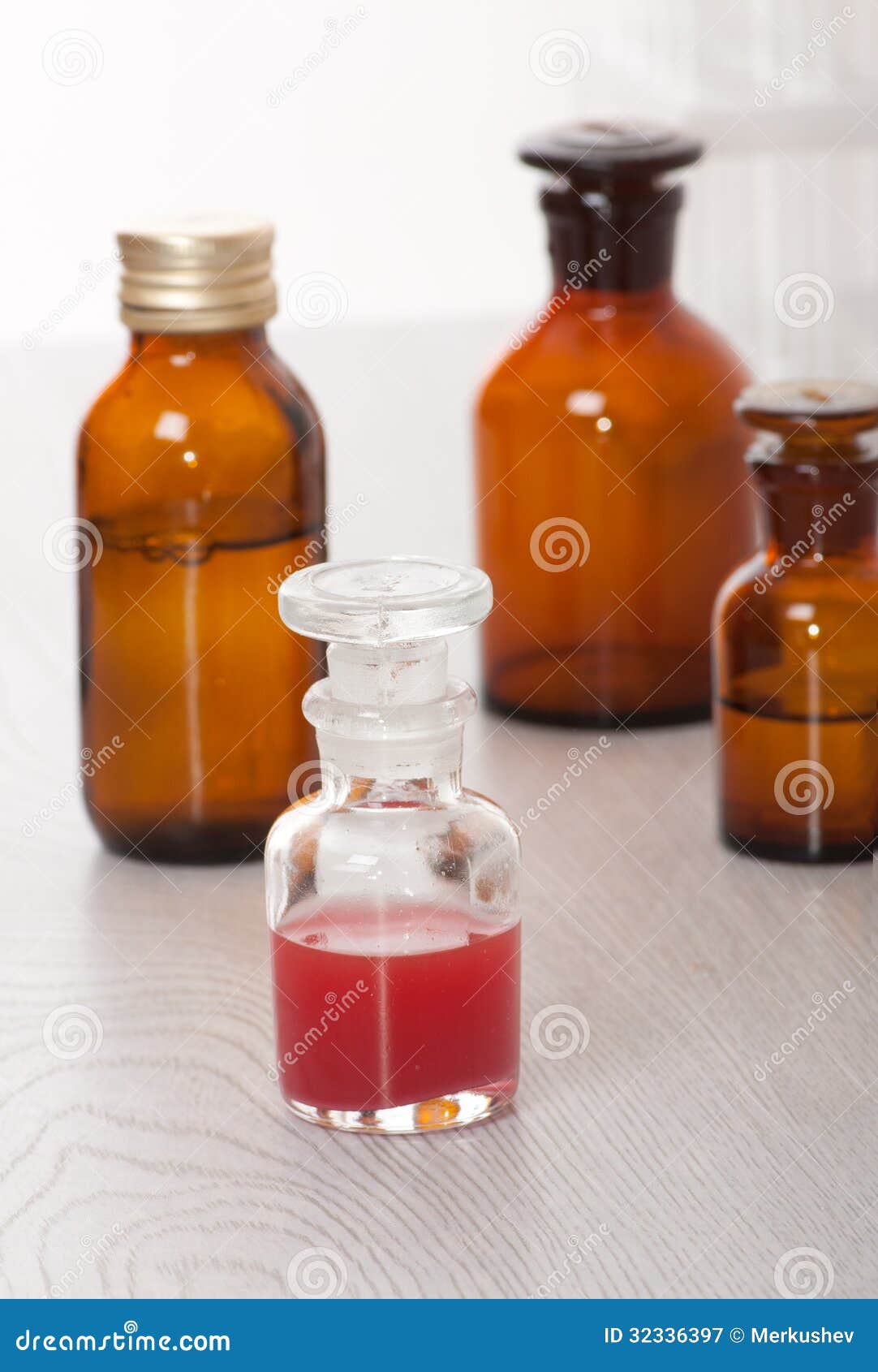 Small Chemical Glass Bottles Stock Image - Image of clean, laboratory ...