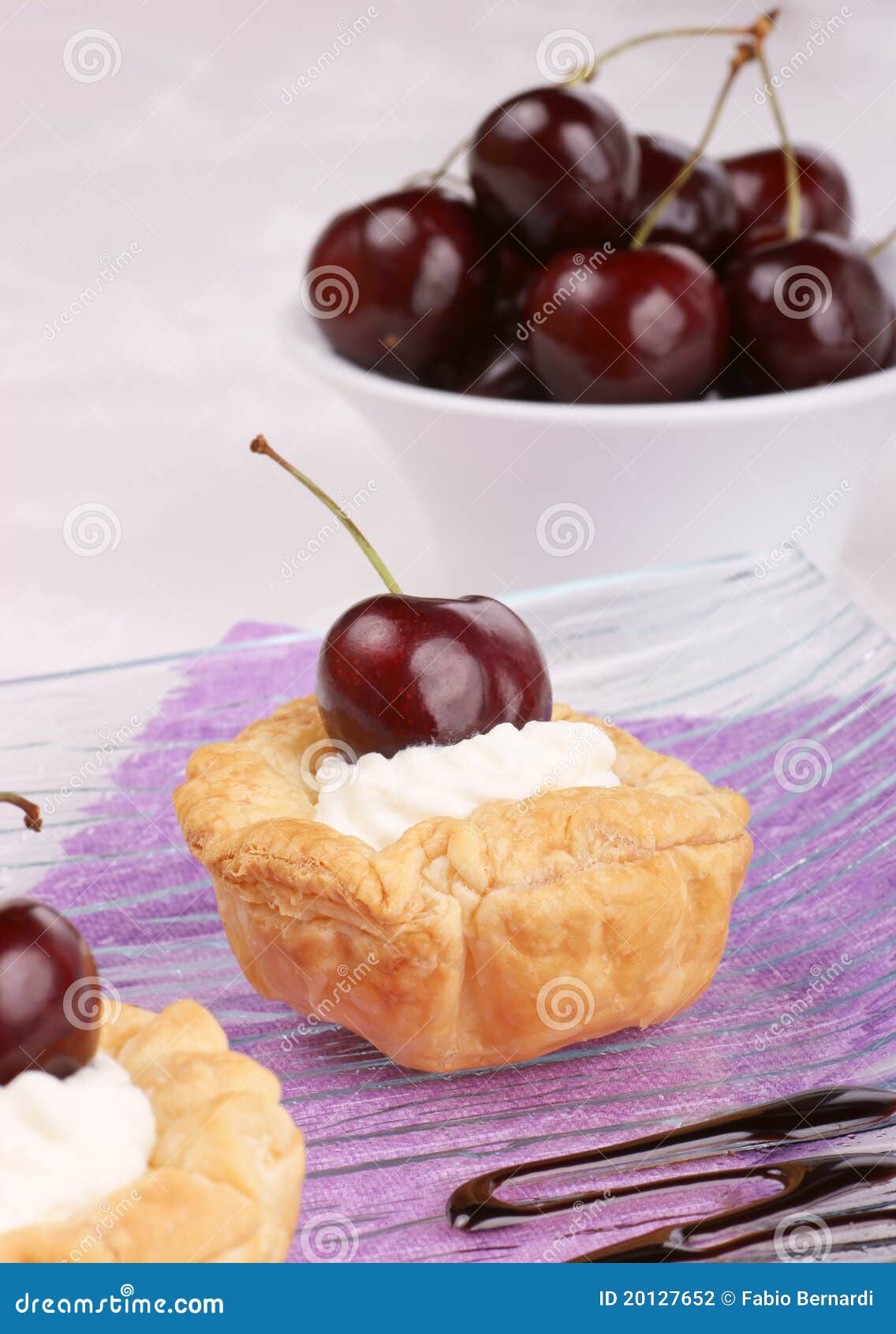 Small cherry tarts stock photo. Image of vertical, dessert - 20127652