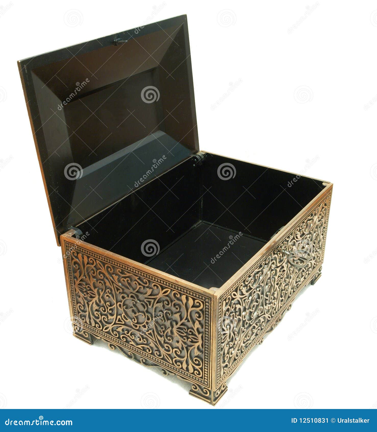 Small chest stock image. Image of bronze, chest, isolated - 12510831