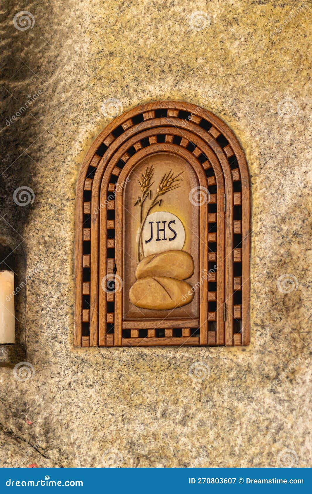 Small Chest with the Initials JHS "Jesus the Man Savior" with Ear of ...
