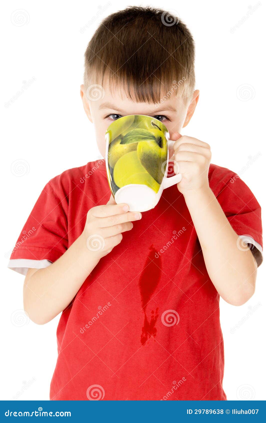 A Small Child Drinks with Cups Stock Photo - Image of coffee, hand ...