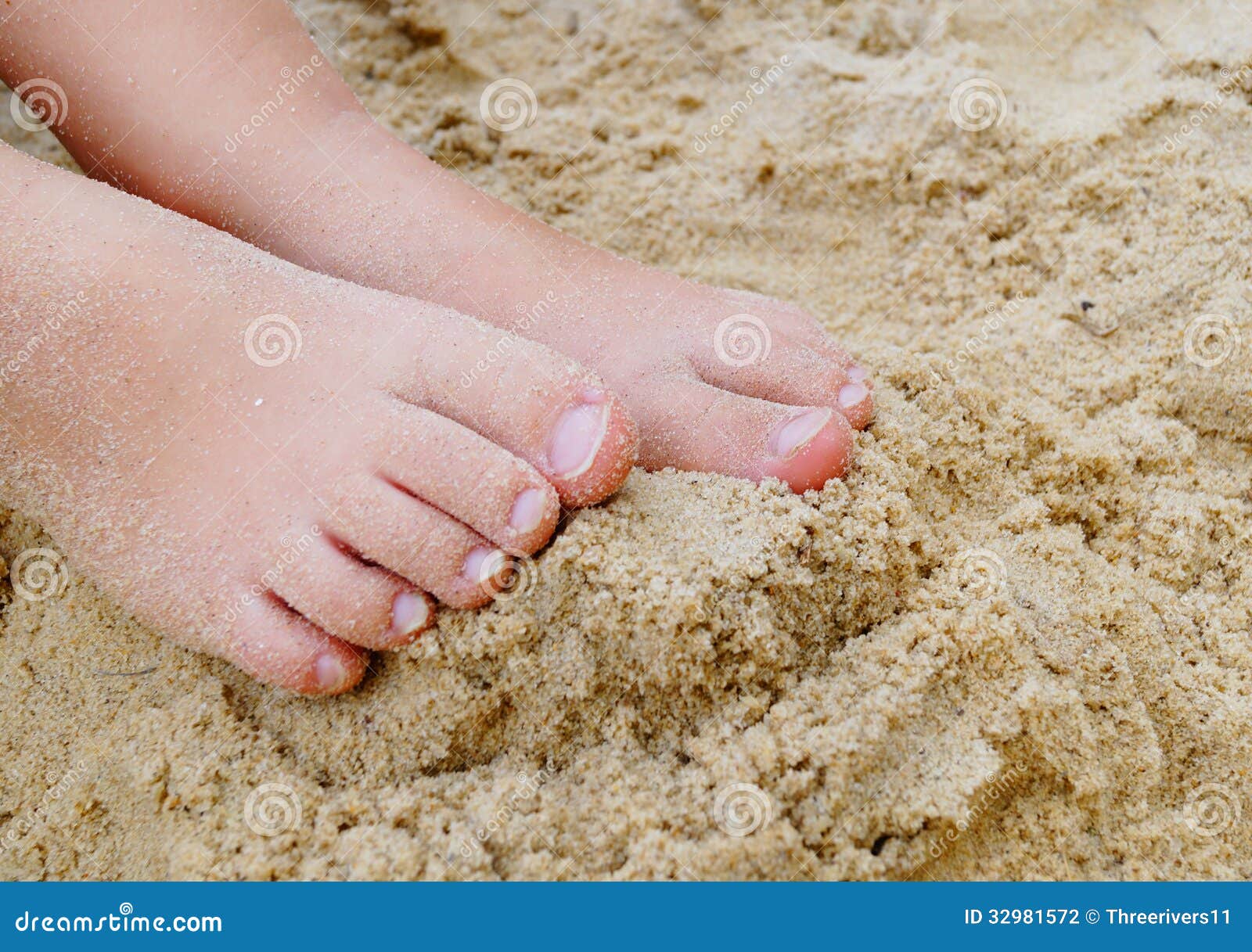 Small Child Feet in Beach Sand Stock Photo - Image of shore, closeup ...