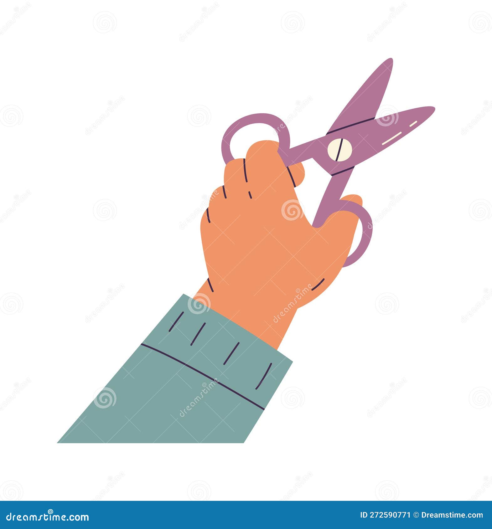 Small Child Hand Hold Scissors Stock Vector - Illustration of people ...