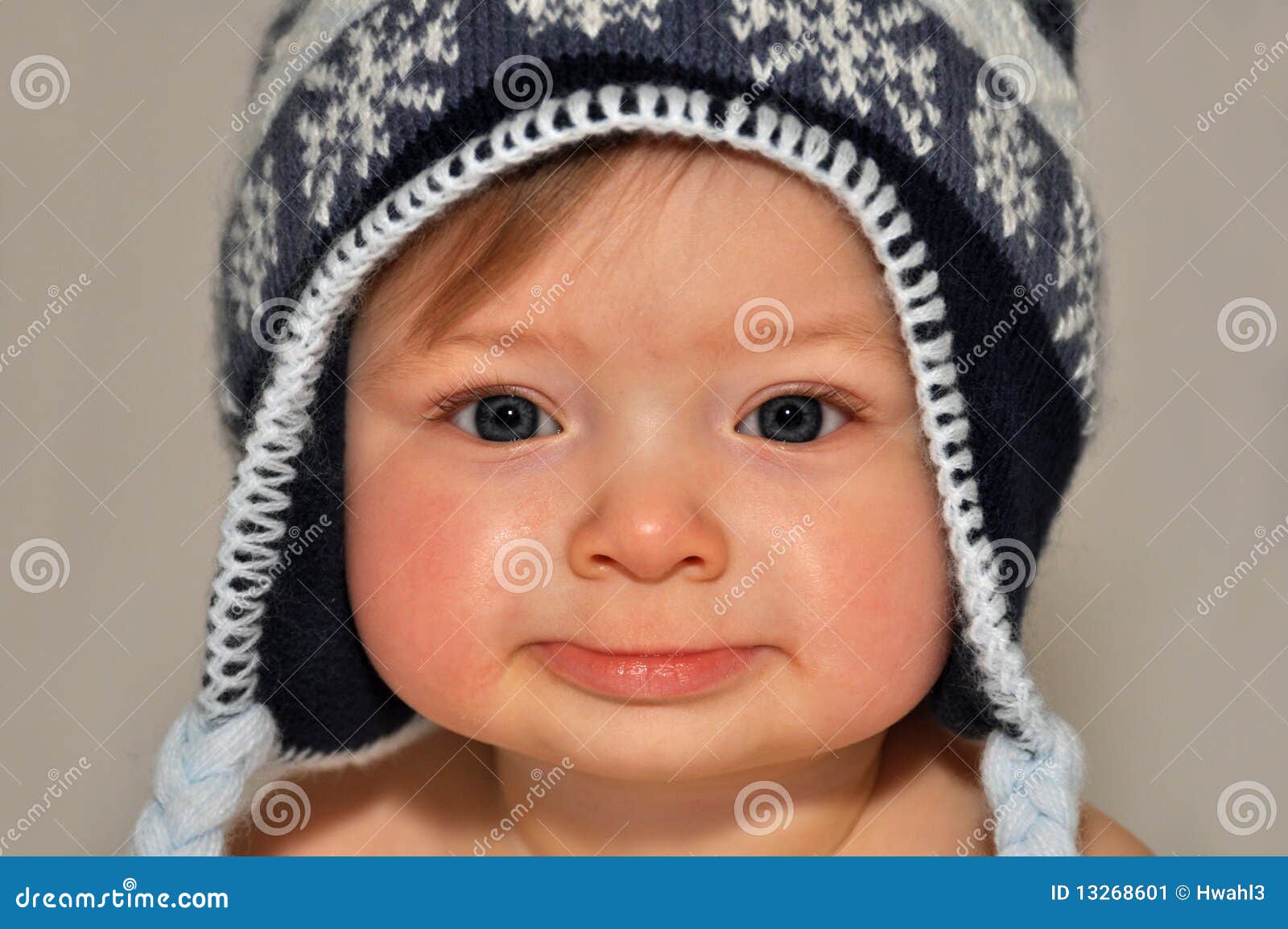 Small child in hat stock image. Image of baby, face, male - 13268601