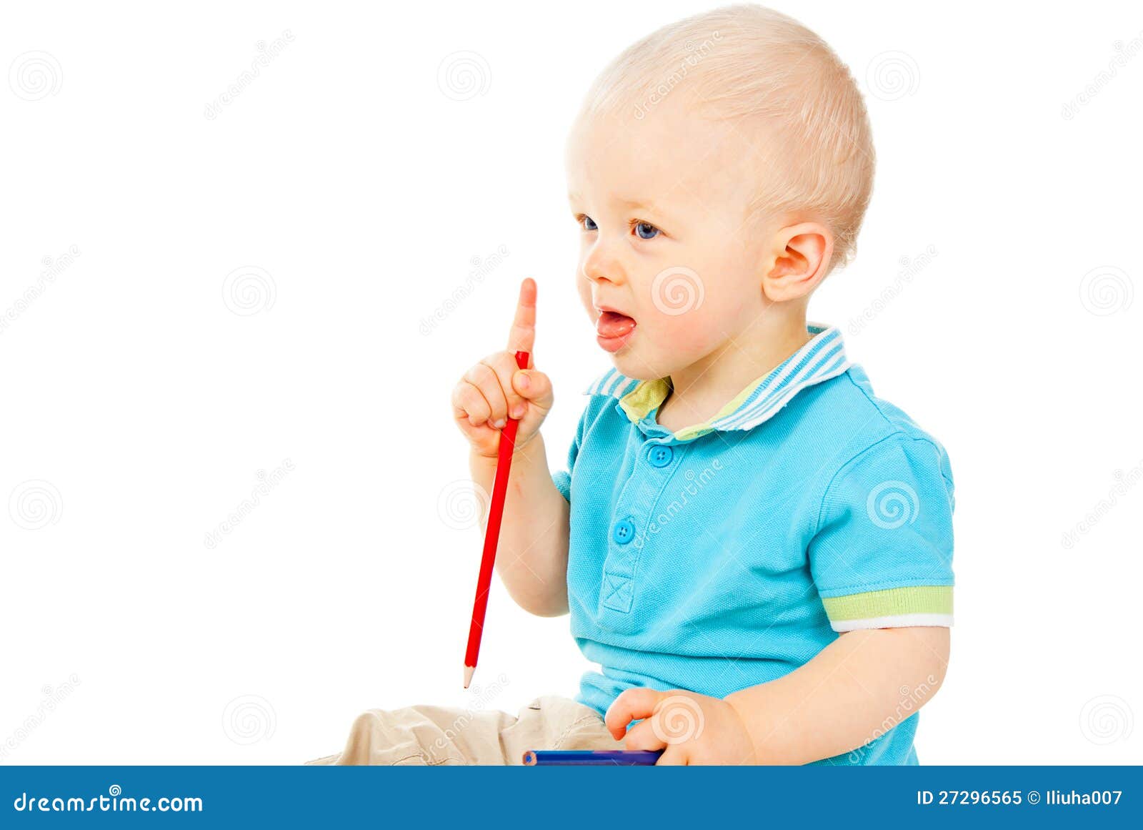 Small child holds a pencil stock image. Image of caucasian - 27296565