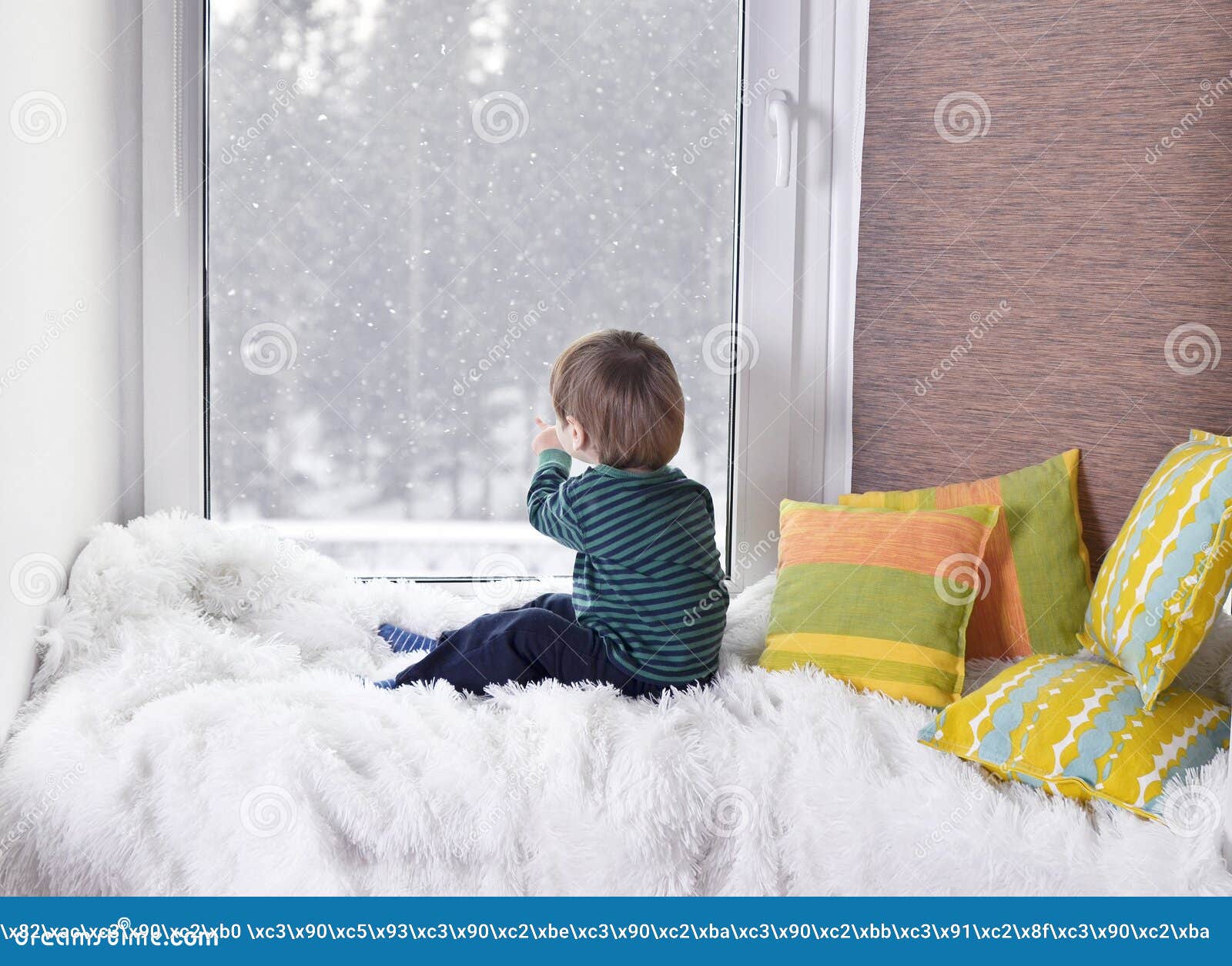 Small Child Looking Out the Window Stock Image - Image of home ...