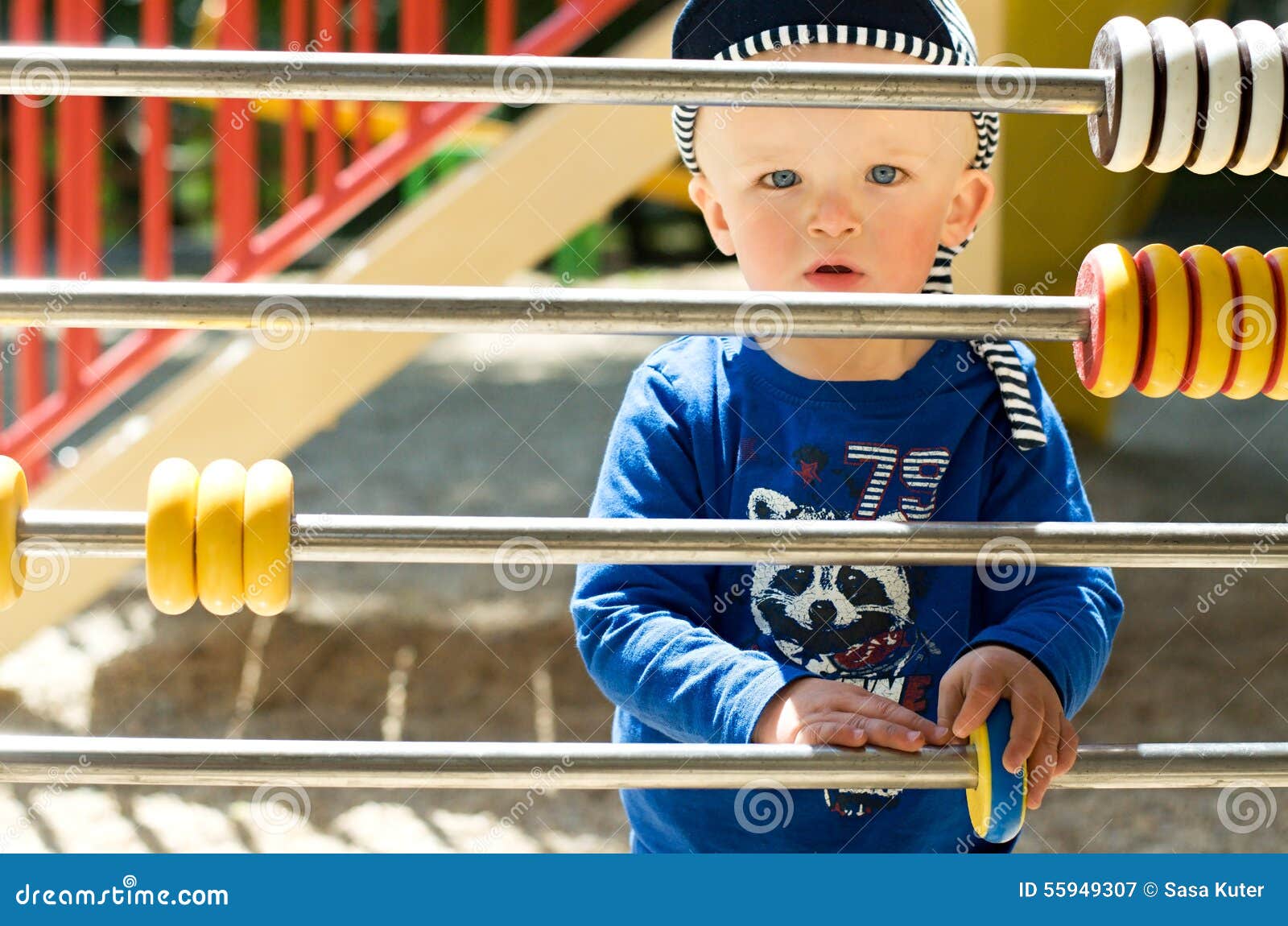 Small Child Playing with Big Child Counter Stock Image - Image of ...