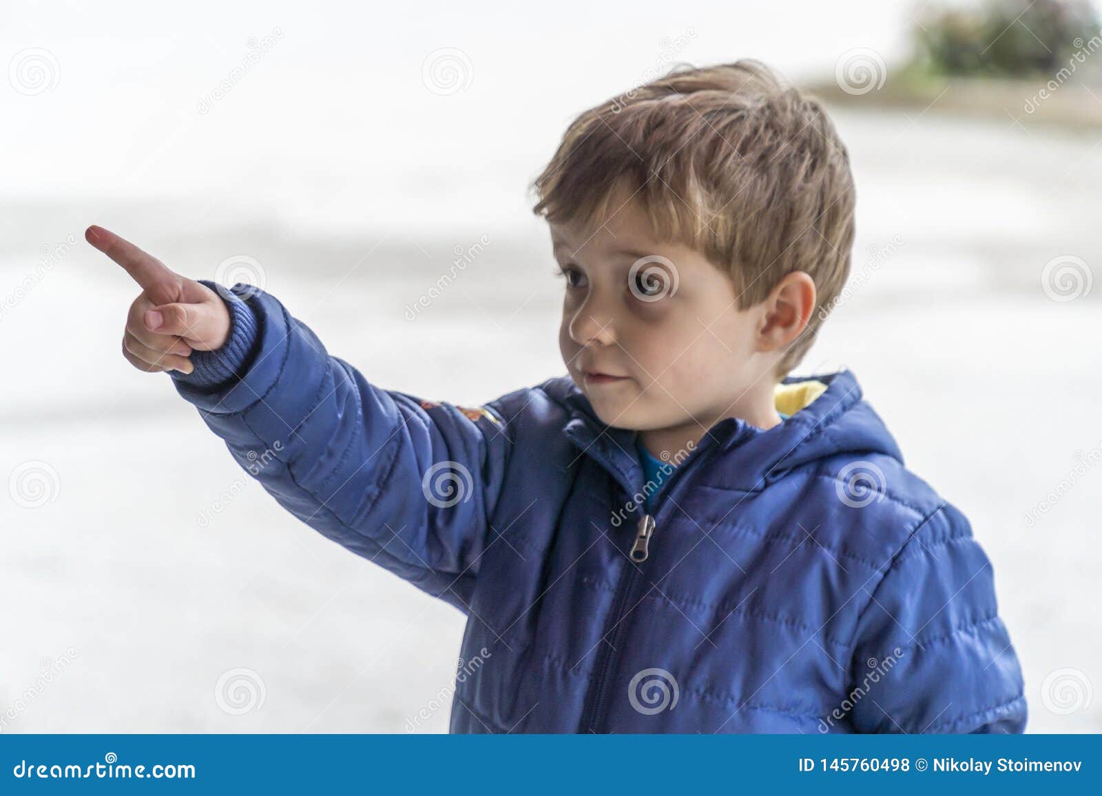 Small Child Pointing at Something Stock Photo - Image of blond, small ...