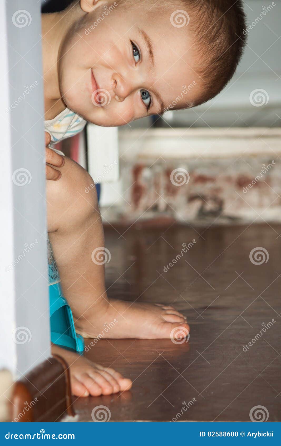 A Small Child is Sitting on the Pot. Stock Photo - Image of potty ...