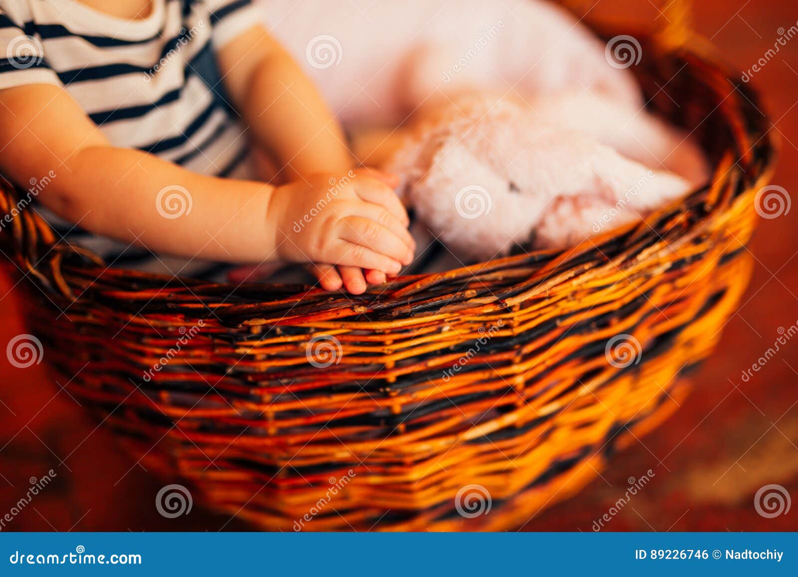 Small Children`s Pens. the Child is in the Hands of Parents. Stock ...