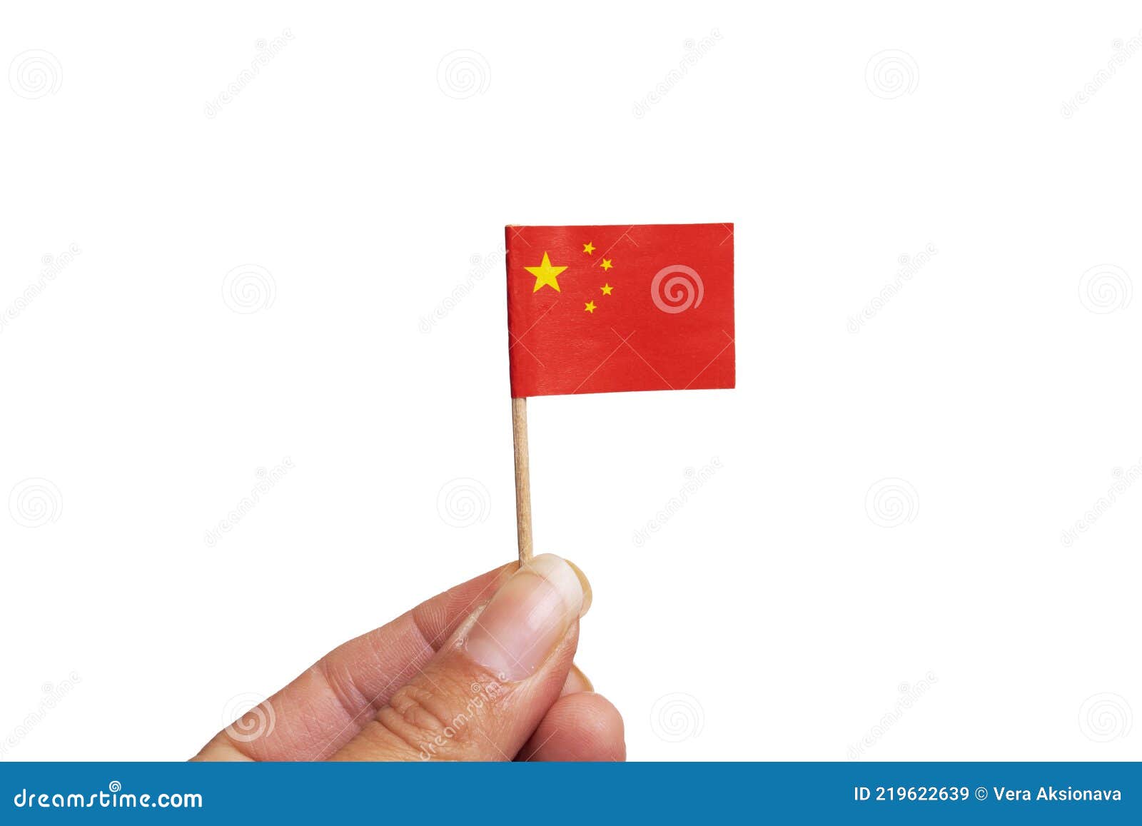 Small China Flag in Hand Isolated on White Background Stock Image ...