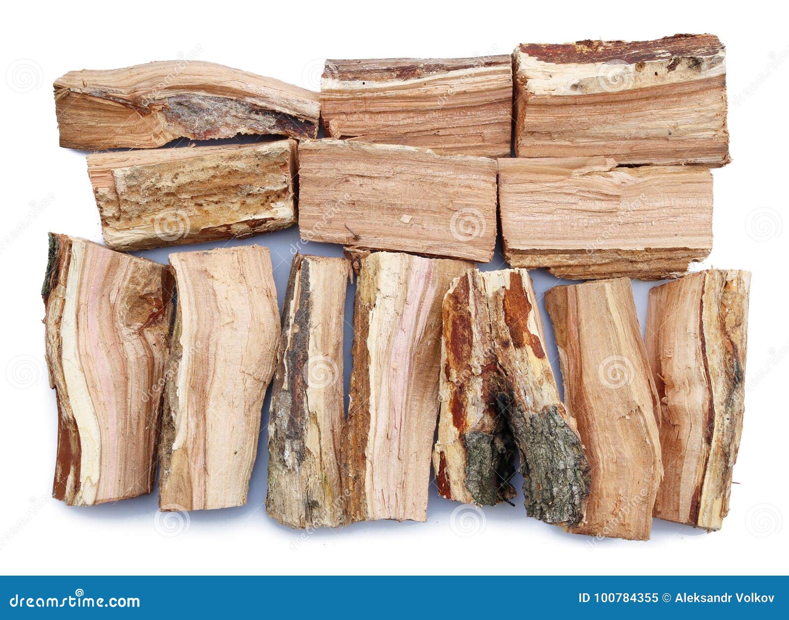 Small Chipped Logs from the Trunk of an Old Plum Tree Stock Image ...