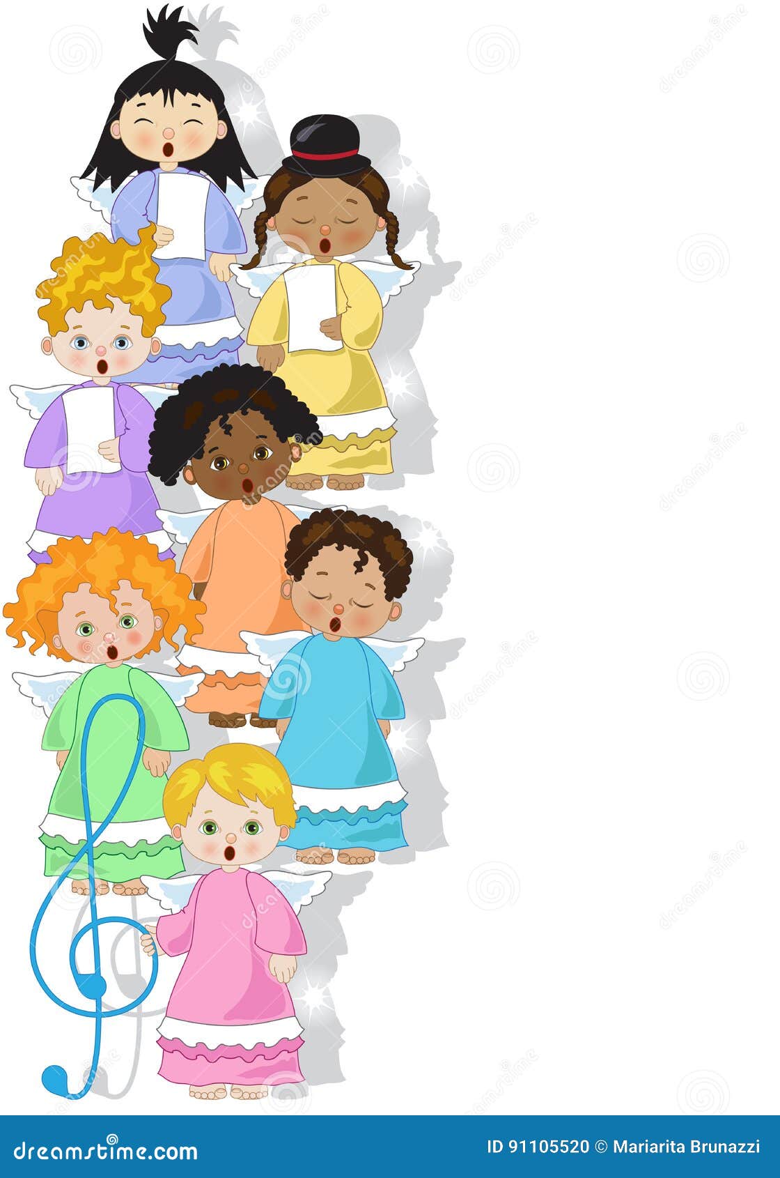 Small chorus of angels stock vector. Illustration of group - 91105520