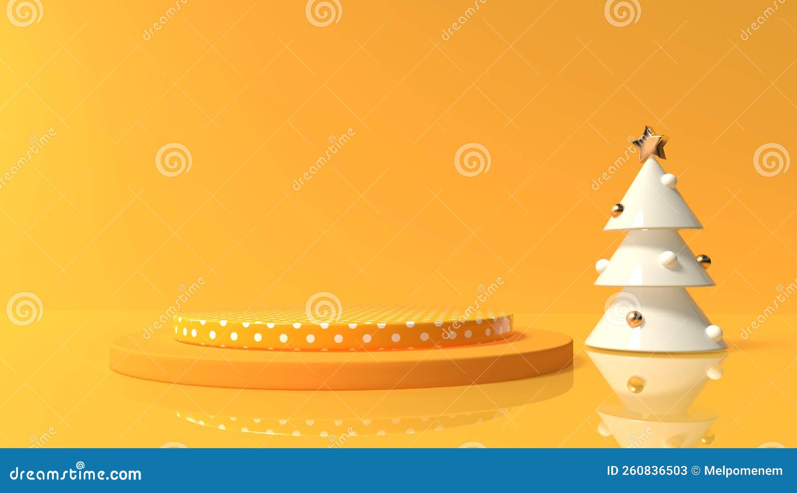 Small Christmas Tree with Podium - 3D Render Stock Illustration ...