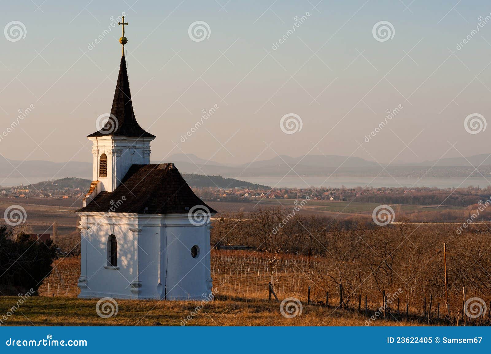 Small Church and Balaton stock image. Image of religion - 23622405