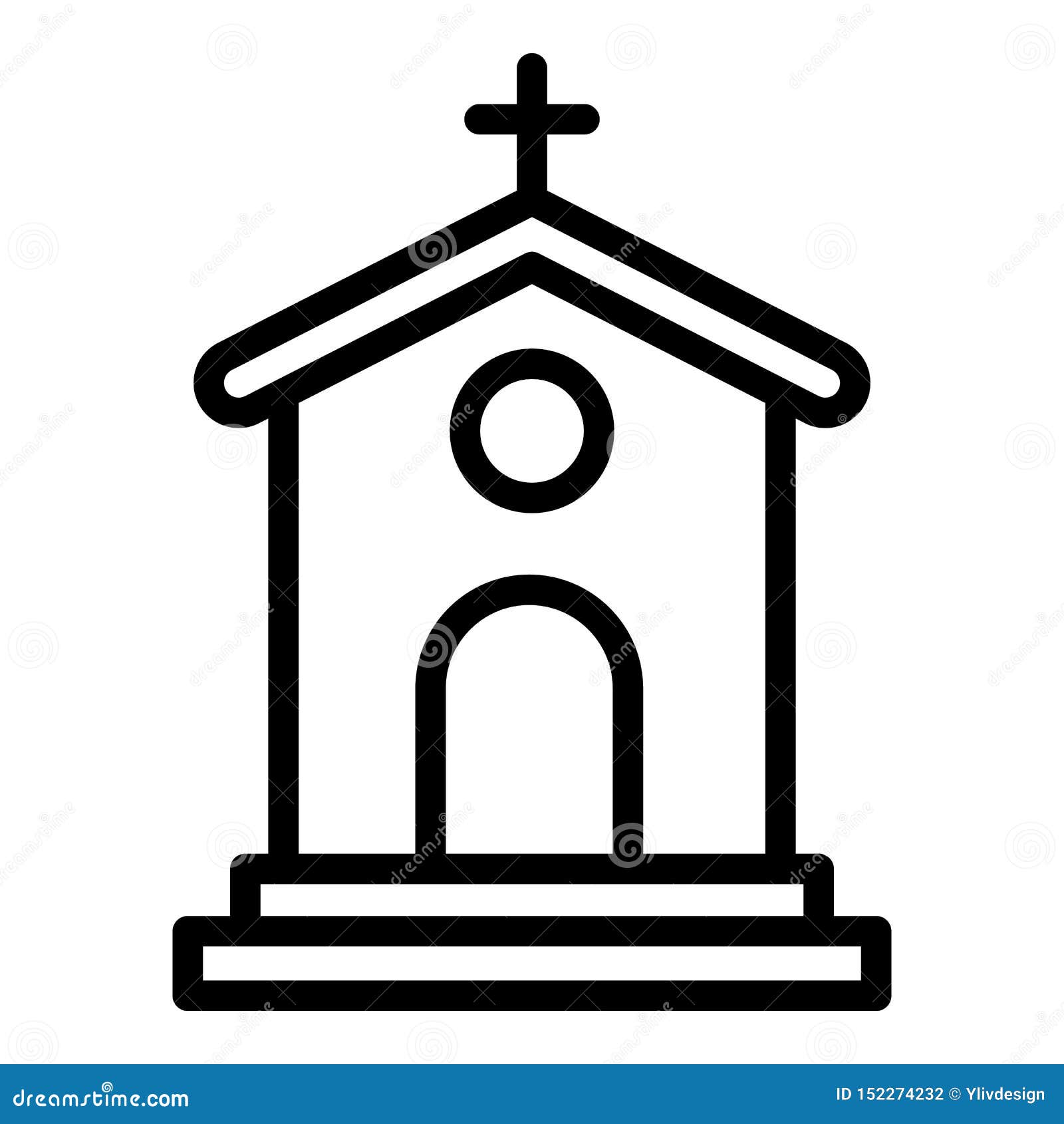 Small Church Icon, Outline Style Stock Vector - Illustration of black ...